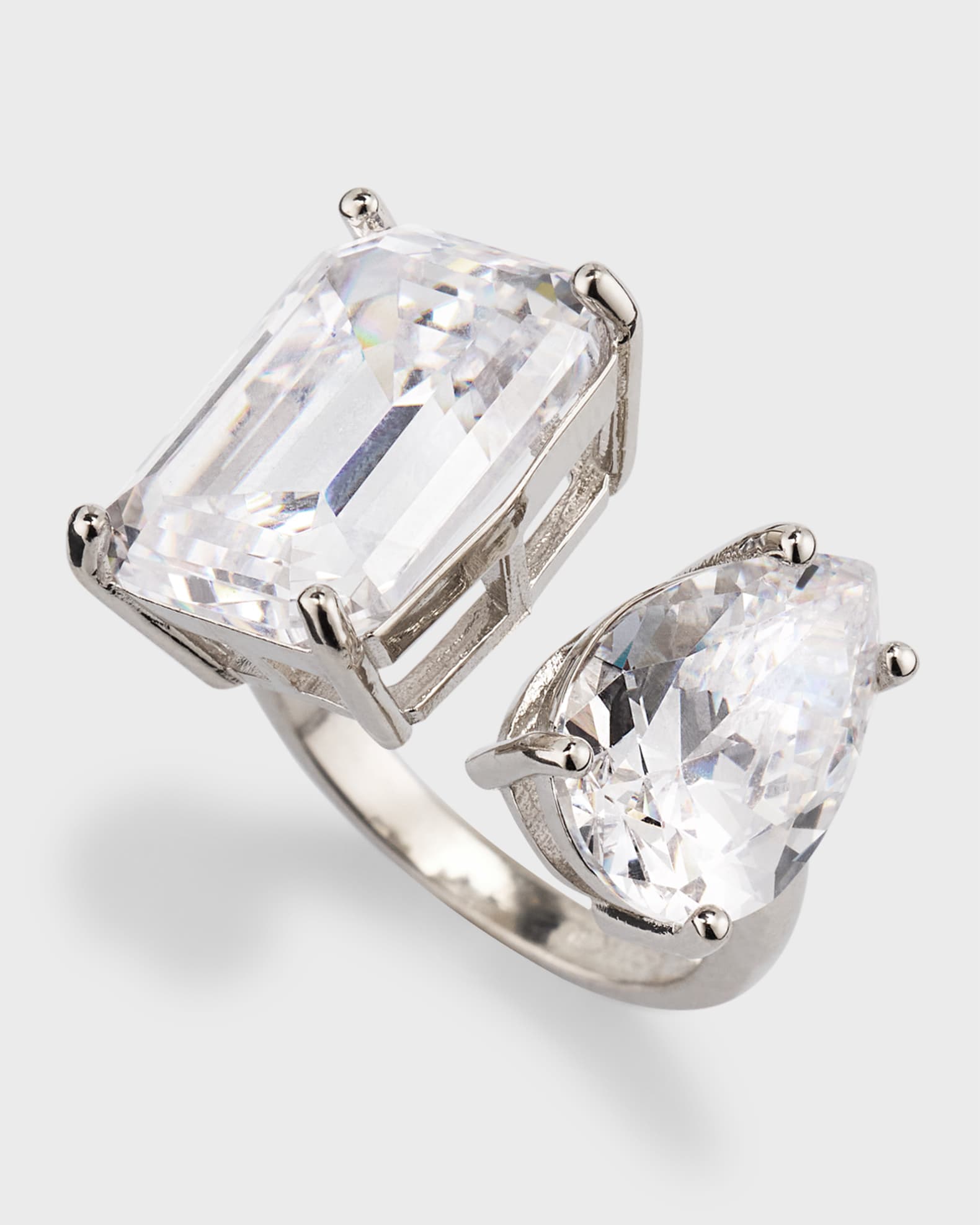 Golconda by Kenneth Jay Lane Mixed-Cut Cubic Zirconia Open-Front Ring ...