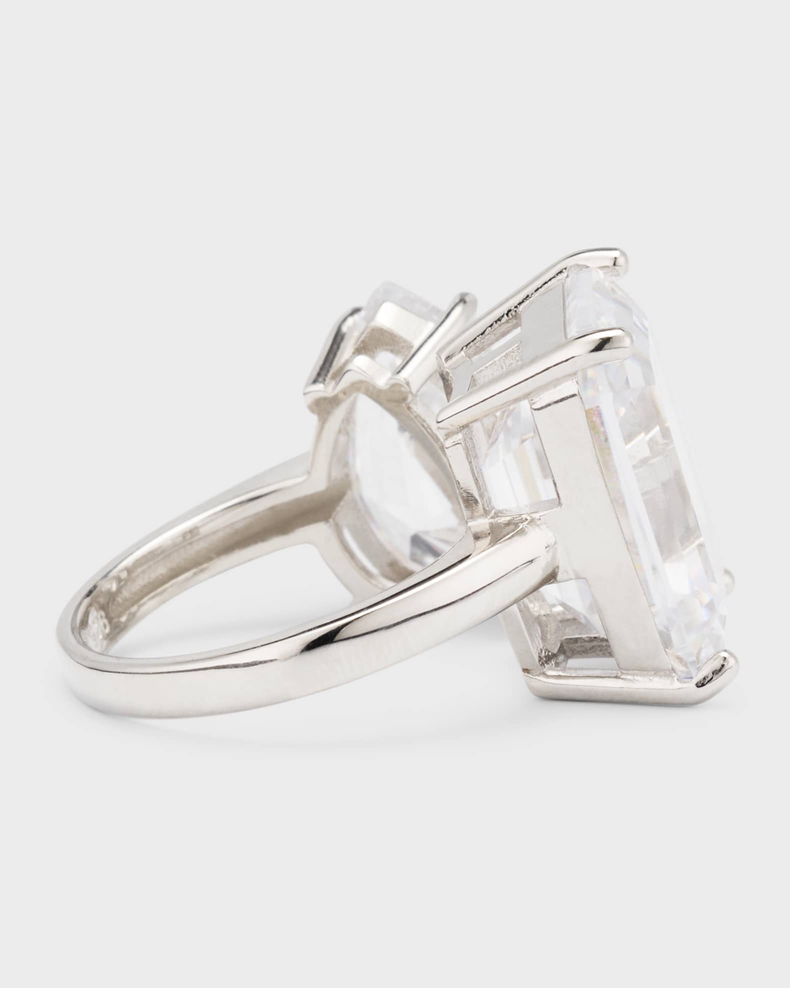 Golconda by Kenneth Jay Lane Mixed-Cut Cubic Zirconia Open-Front Ring ...