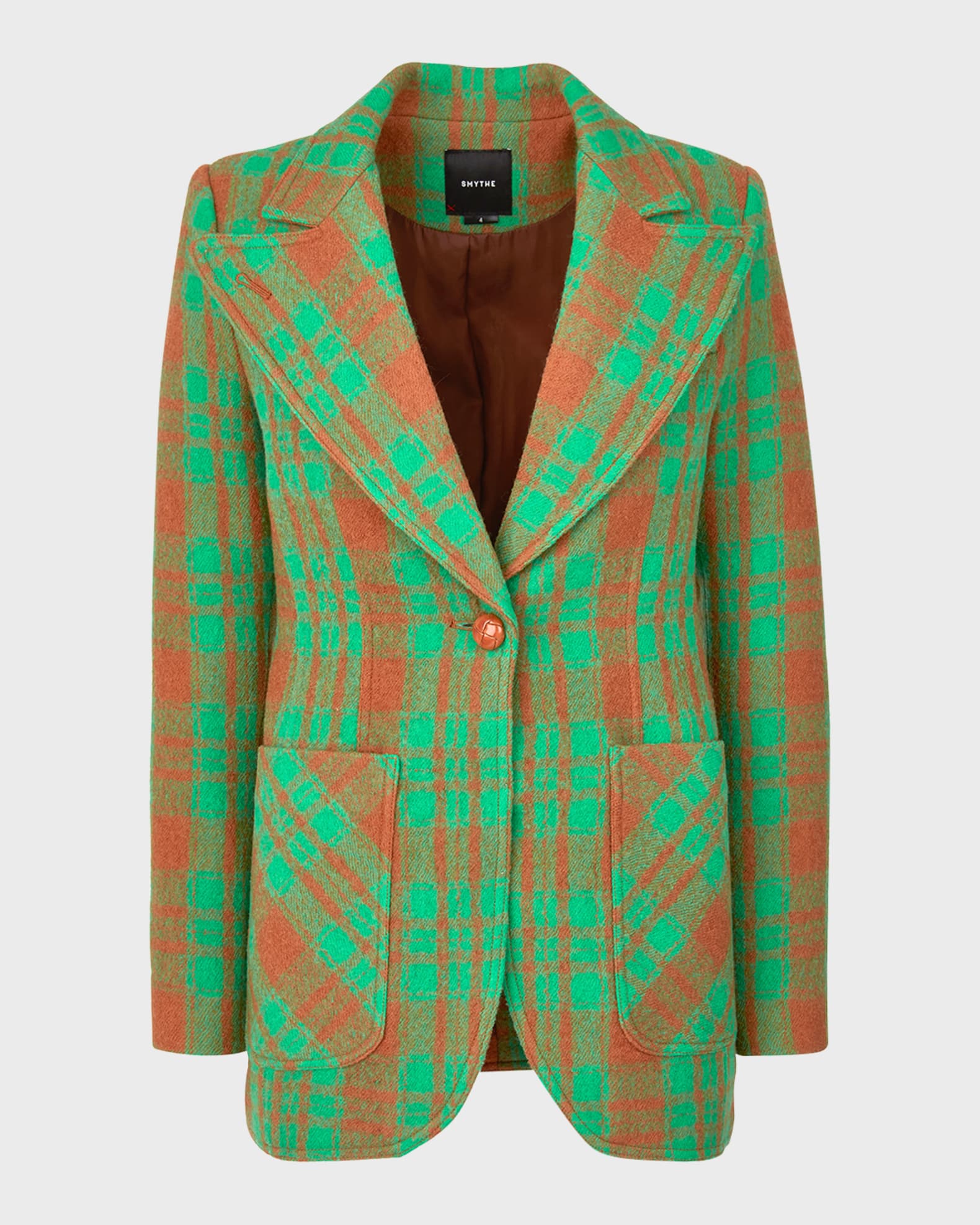 Smythe Patch Pocket Plaid Birkin Blazer | Neiman Marcus