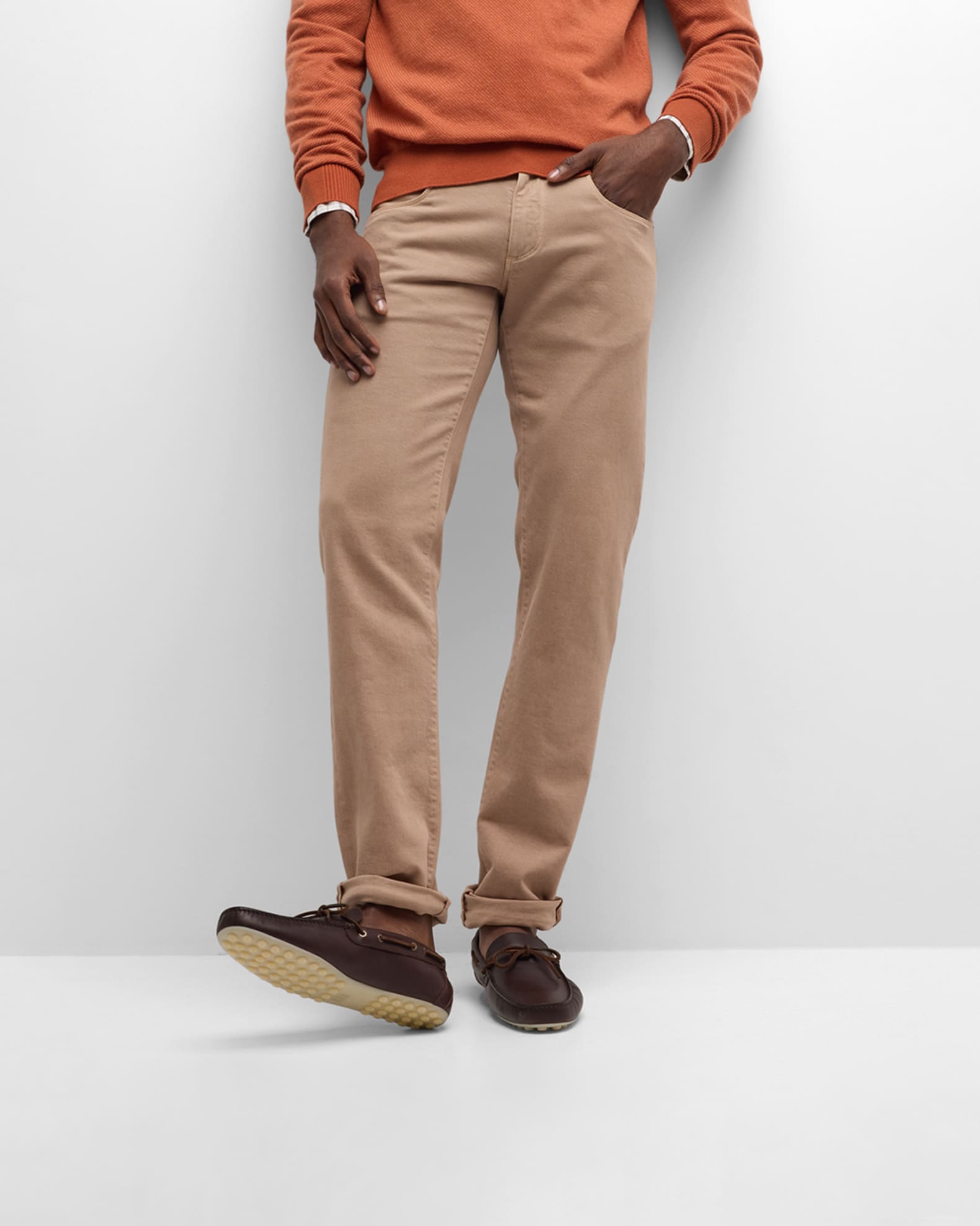 Loro Piana Men's Dot Sole Roadster Leather Drivers | Neiman Marcus