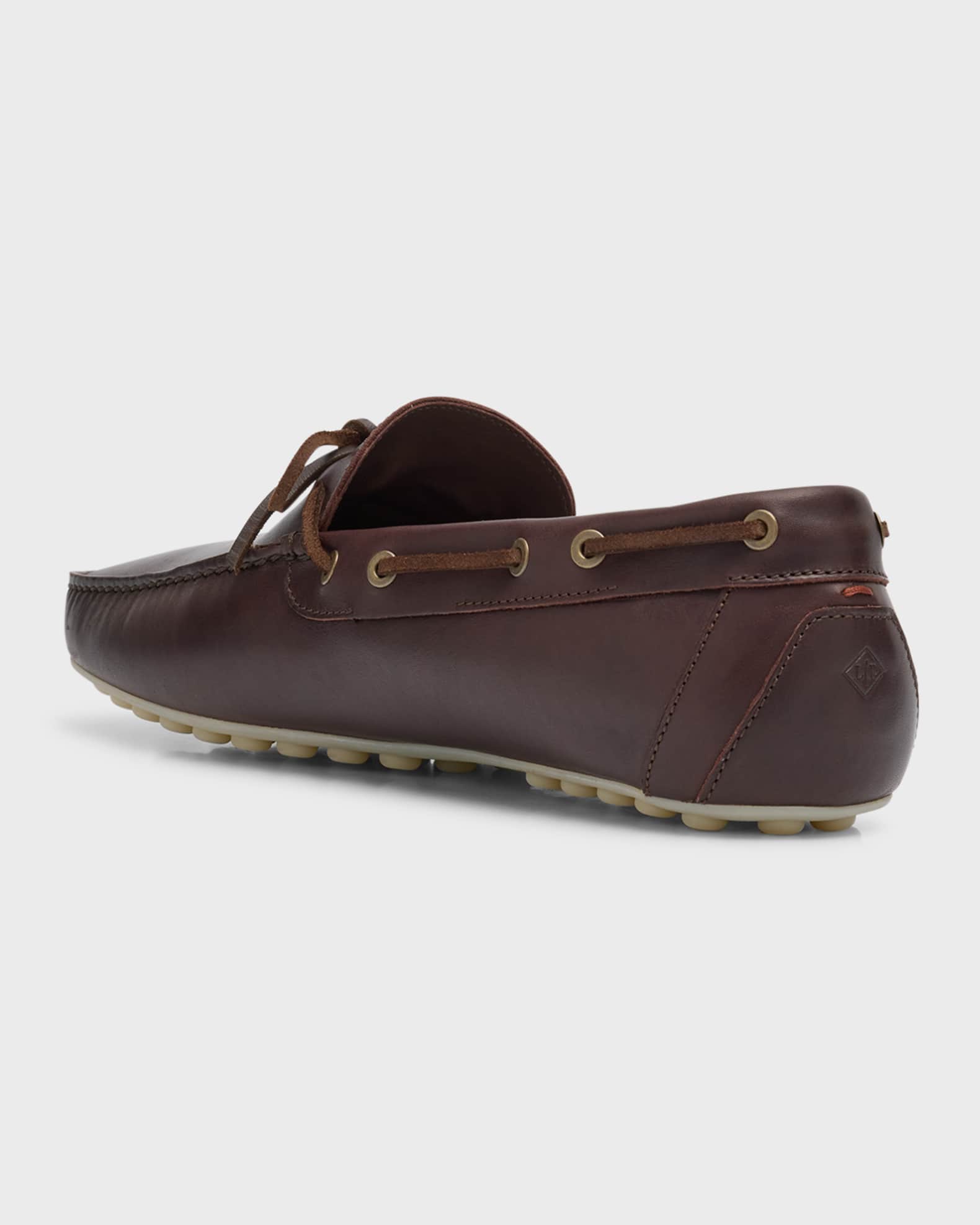 Loro Piana Men's Dot Sole Roadster Leather Drivers | Neiman Marcus