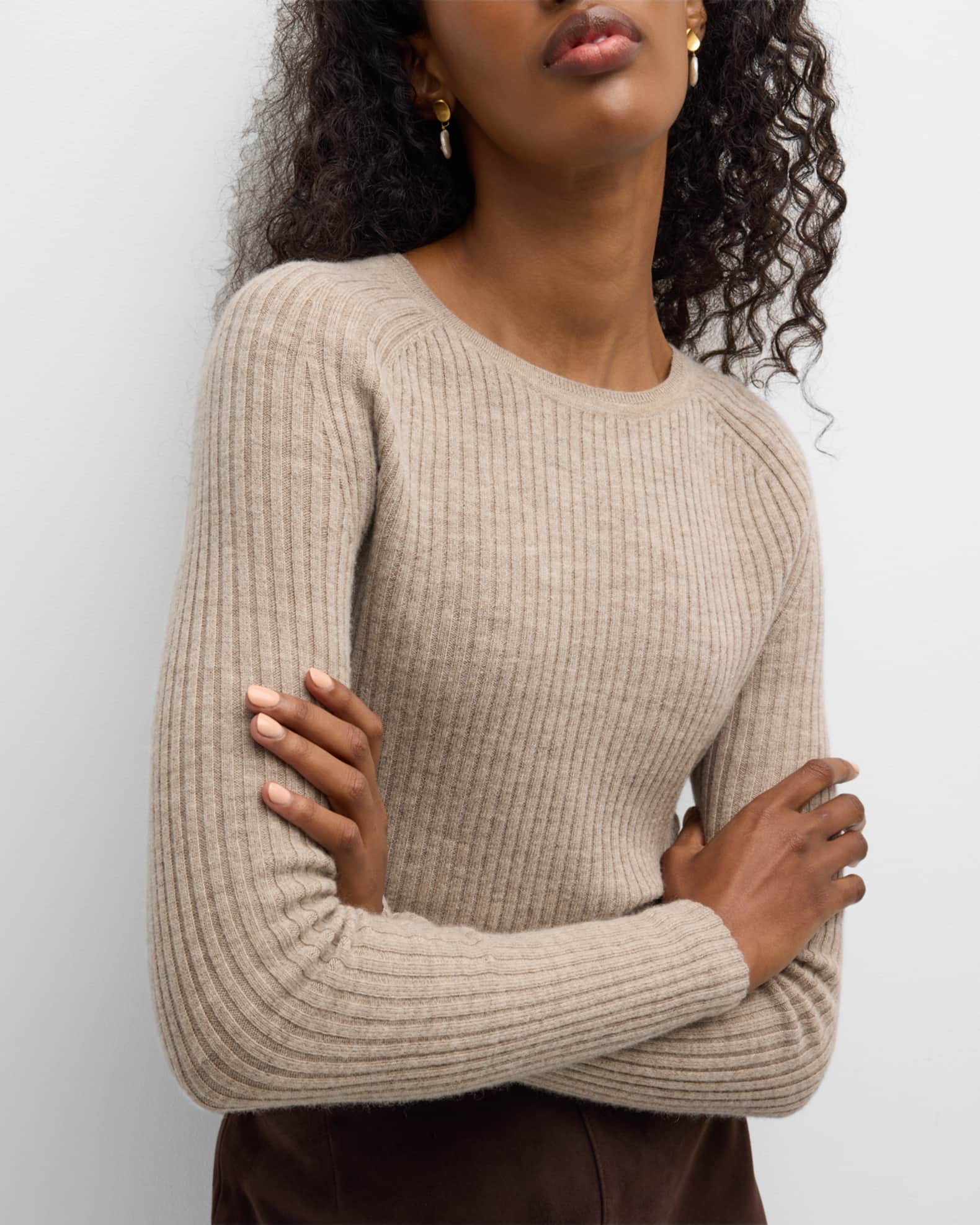Toteme Ribbed Wool Raglan-Sleeve Sweater | Neiman Marcus