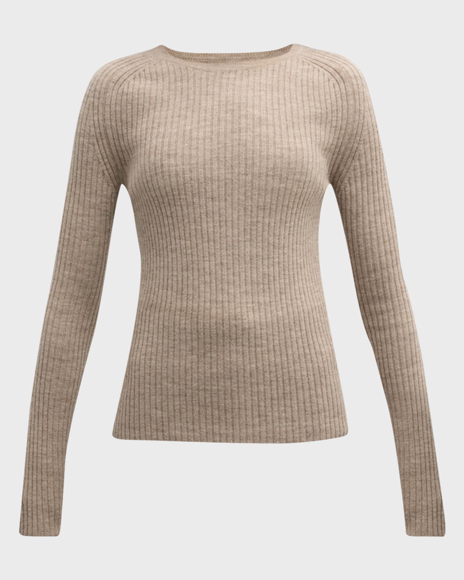 Toteme Ribbed Wool Raglan-Sleeve Sweater | Neiman Marcus