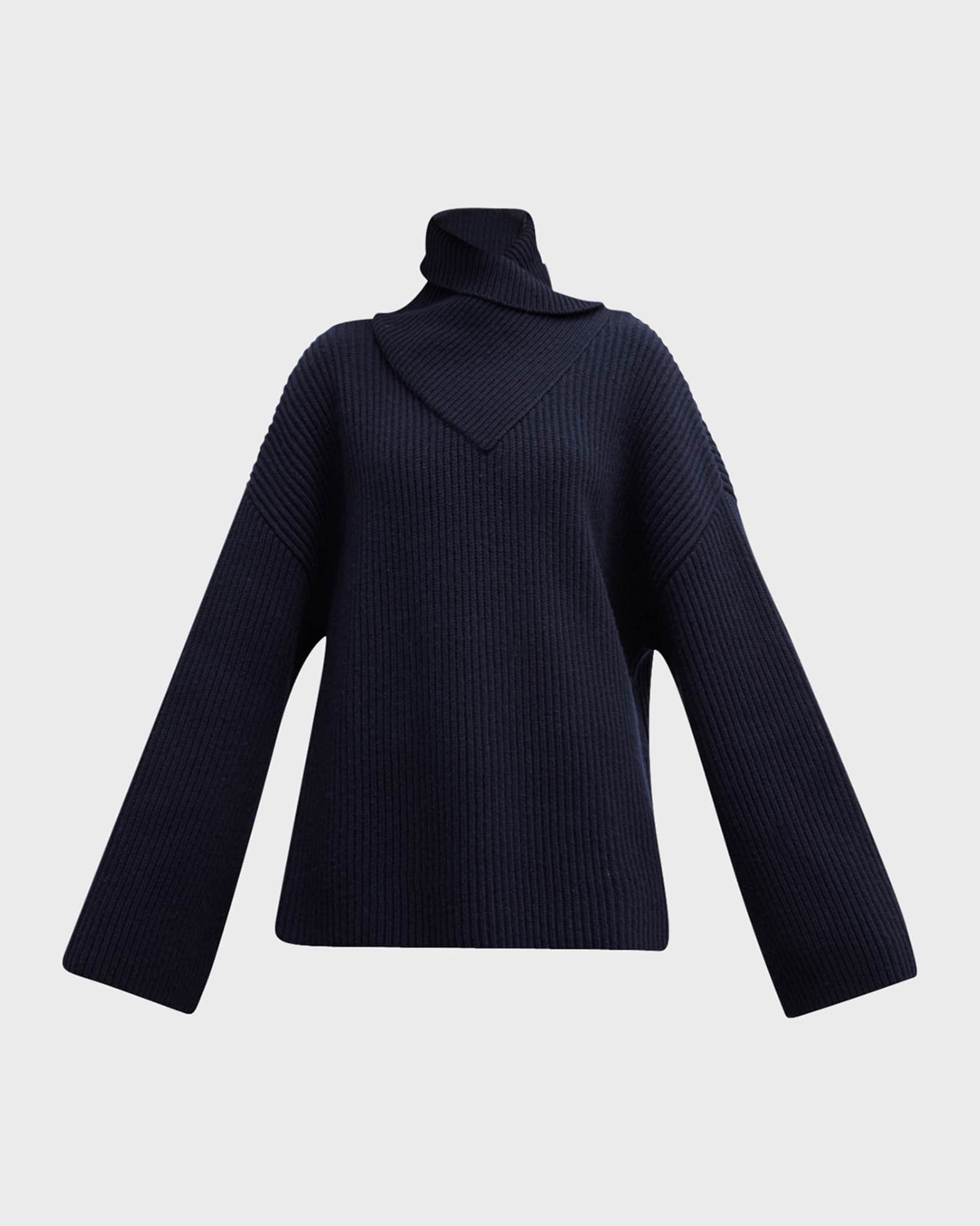 Toteme Wrapped Turtleneck Knit Sweater | Neiman Marcus