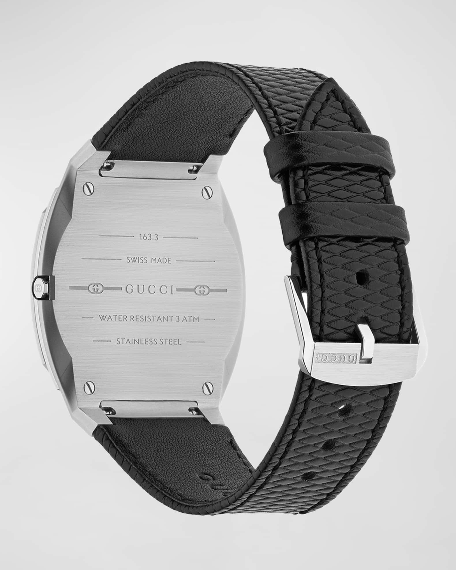 Gucci Men's Gucci 25H Leather-Strap Watch, 38mm | Neiman Marcus