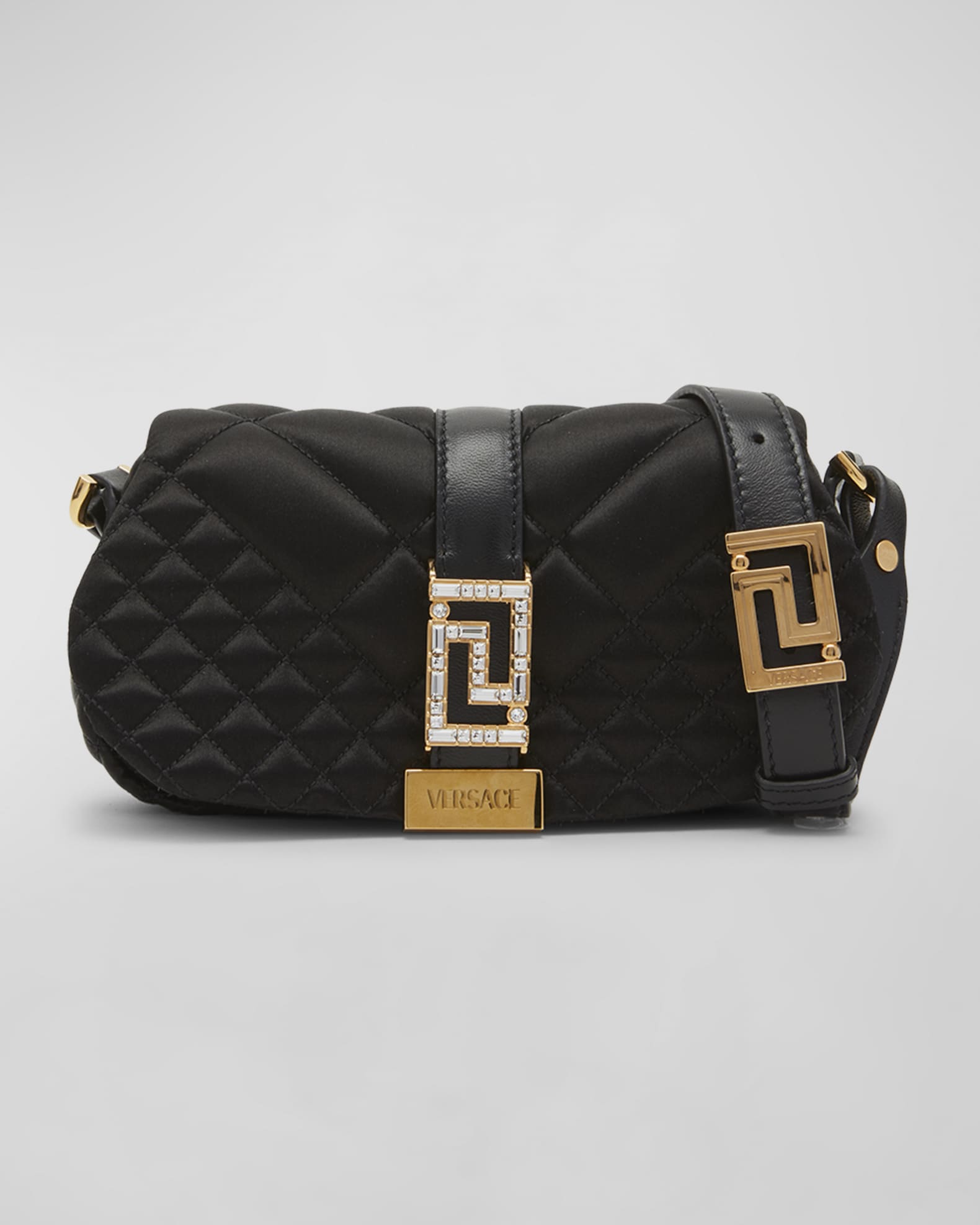 Versace Greca Goddess Mini Quilted Satin Shoulder Bag | Neiman Marcus