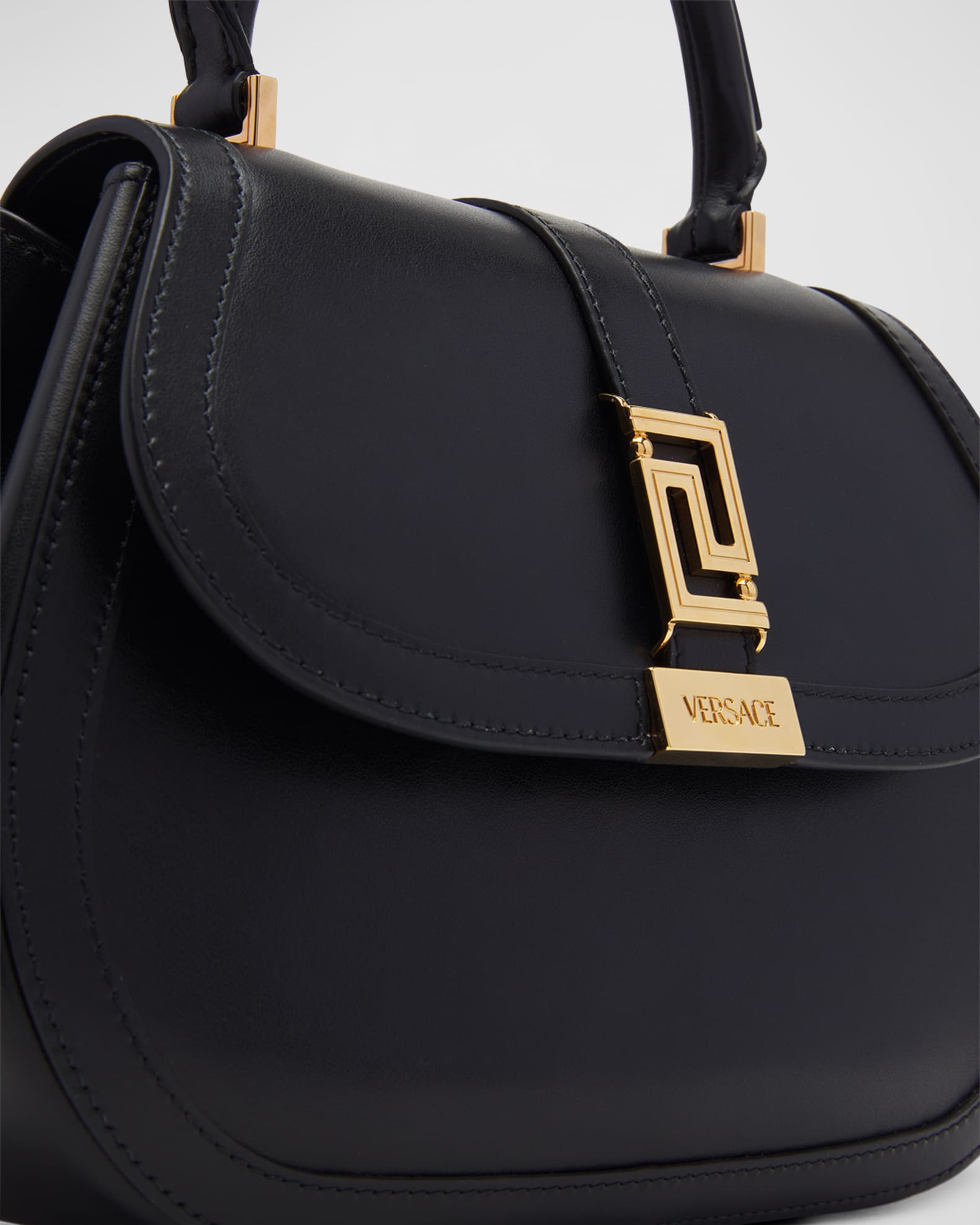 Versace Greca Goddess Medium Leather Top-Handle Bag | Neiman Marcus
