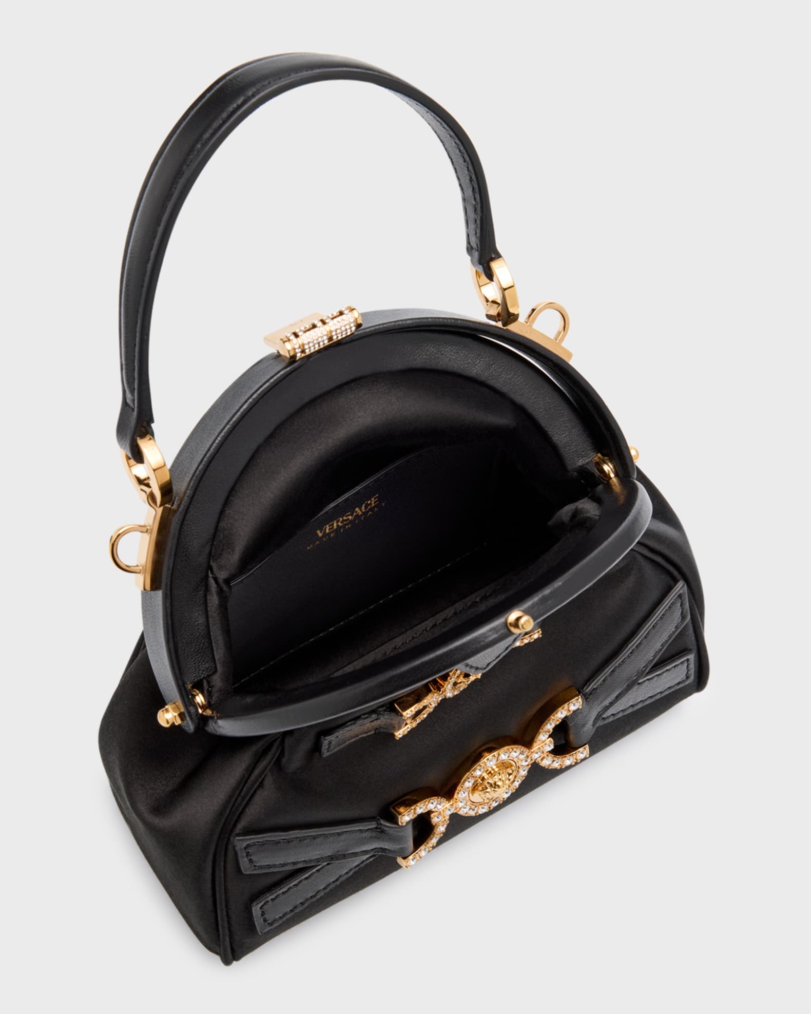 Versace Small Medusa Satin Top-Handle Bag | Neiman Marcus