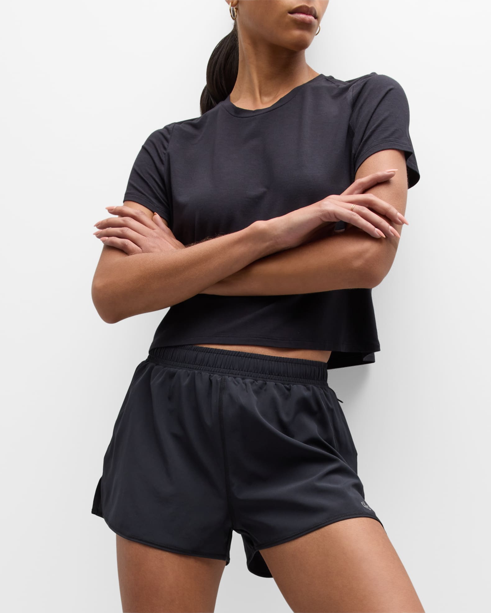 Alo Yoga All Day Cropped Short-Sleeve T-Shirt | Neiman Marcus