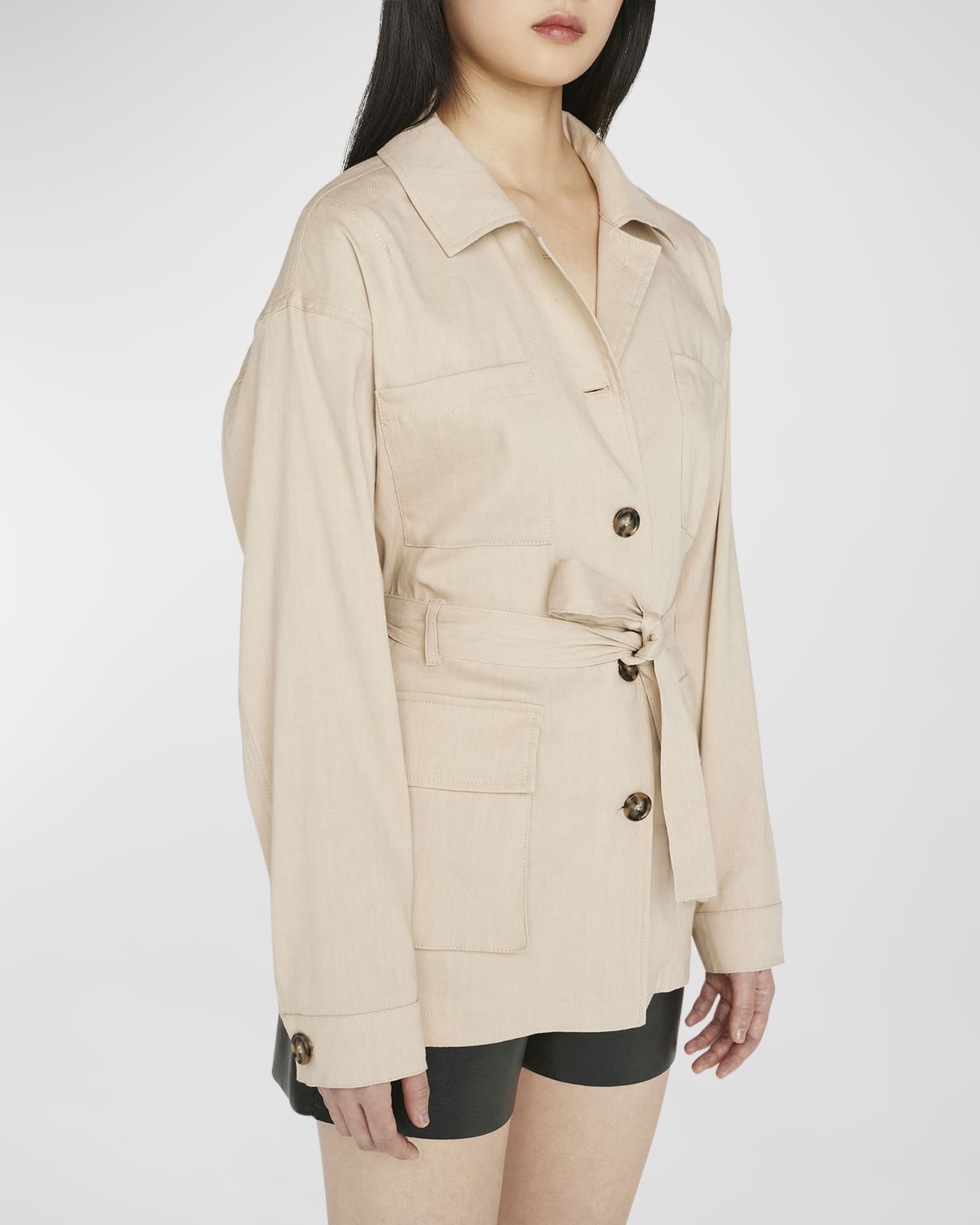 FRAME Belted Cargo Jacket | Neiman Marcus
