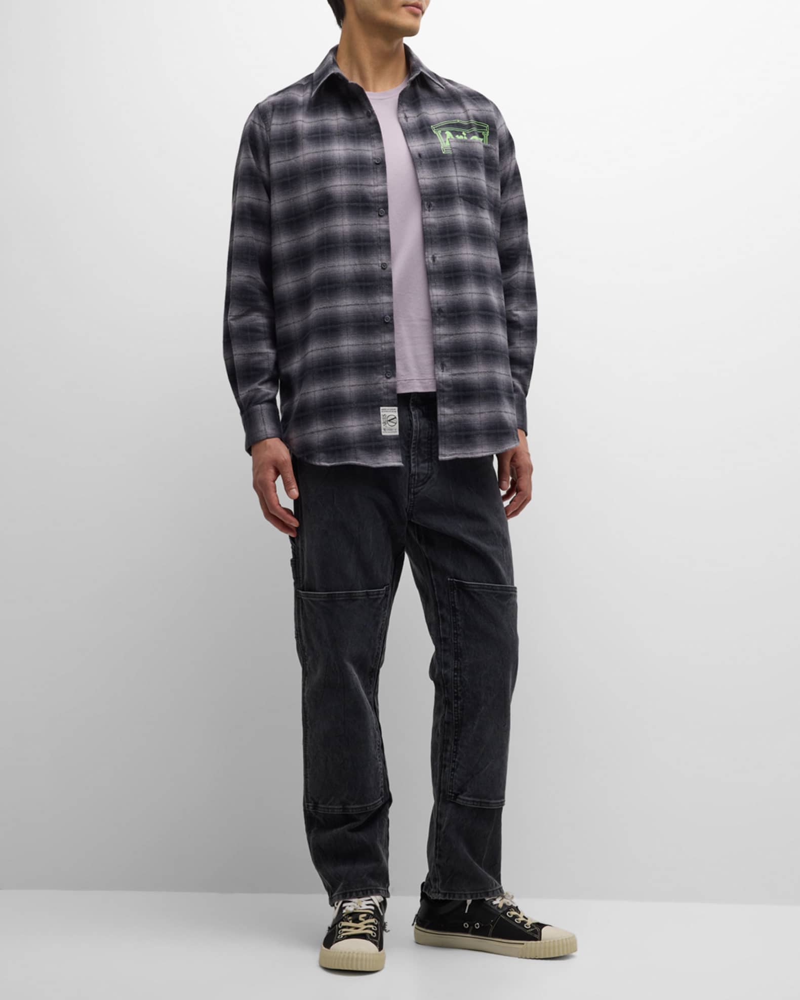 Aries Men's Plaid Flannel Button-Down Shirt | Neiman Marcus