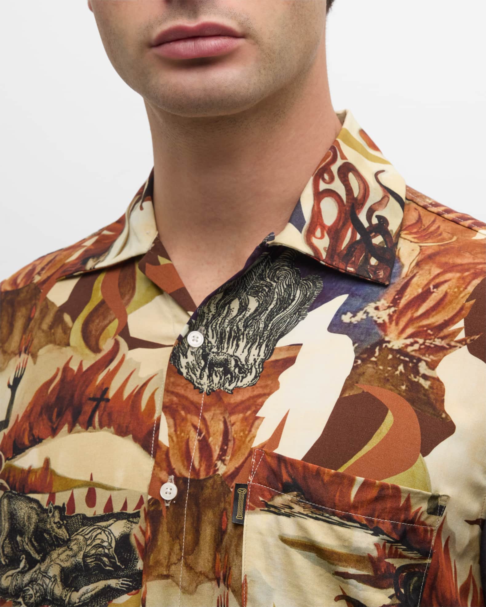 Aries Men's Monster Hawaiian Shirt | Neiman Marcus