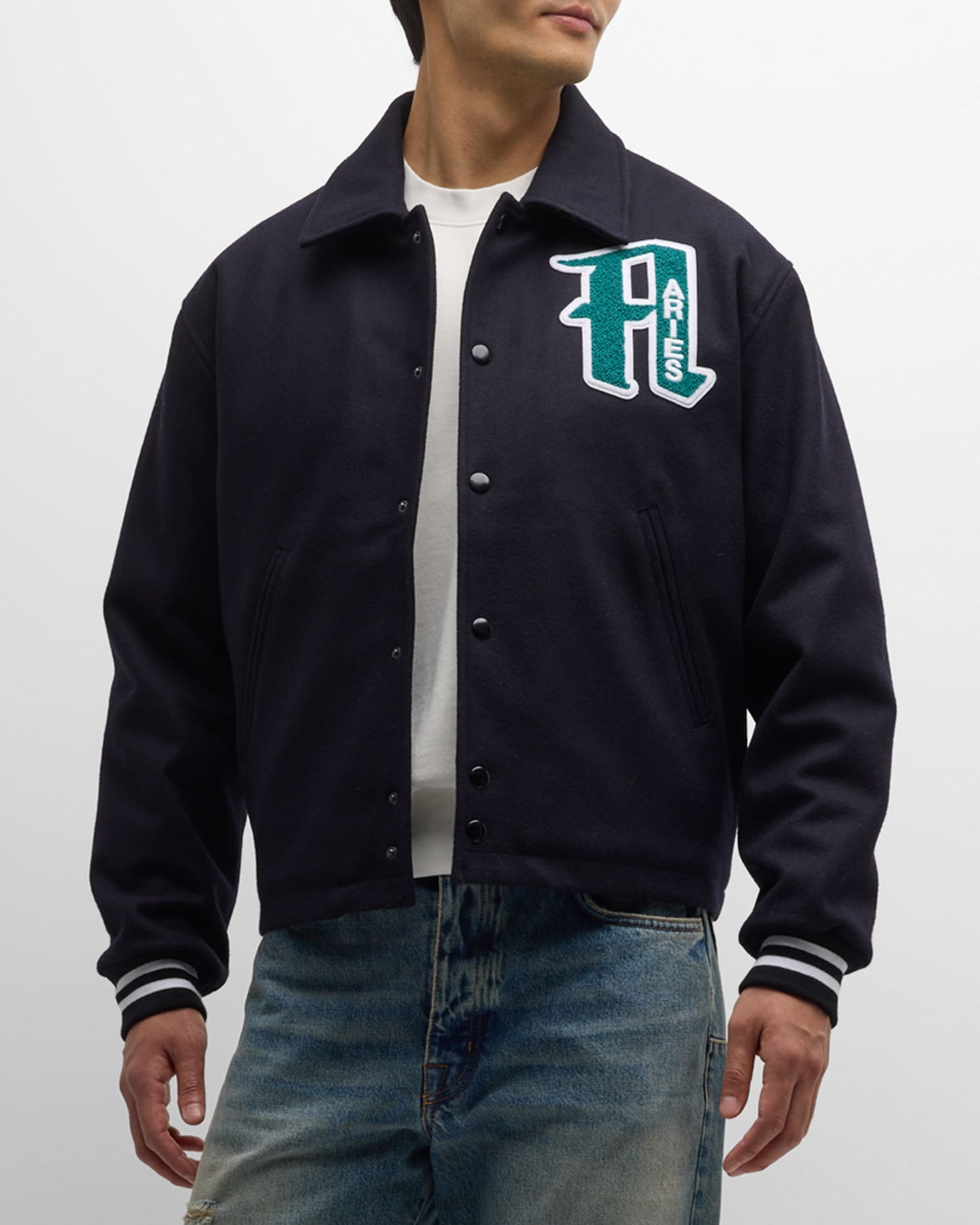 Aries Men's Wool Varsity Jacket | Neiman Marcus