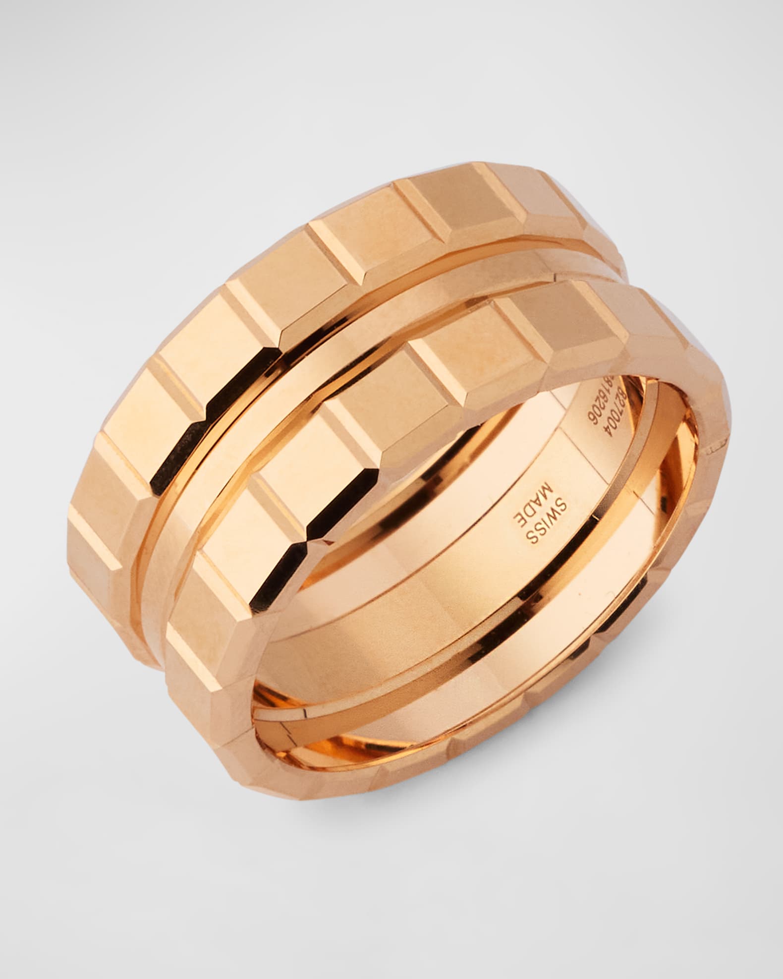 Chopard 18K Rose Gold Ice Wide 3 Band Ring | Neiman Marcus
