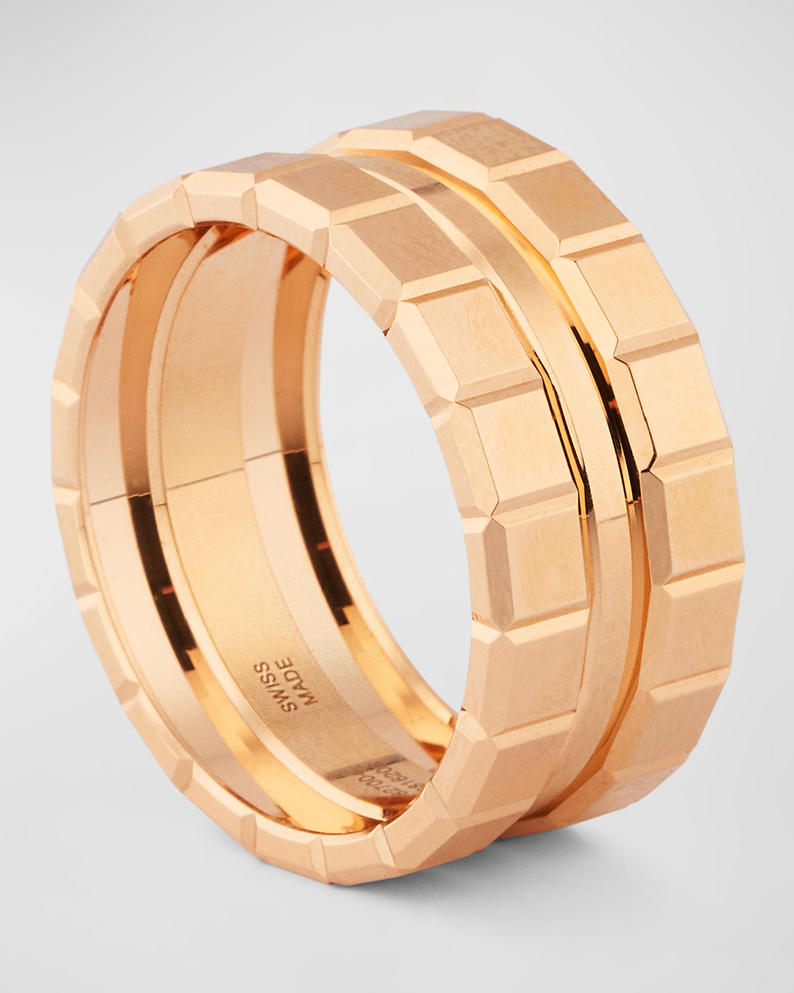 Chopard 18K Rose Gold Ice Wide 3 Band Ring | Neiman Marcus