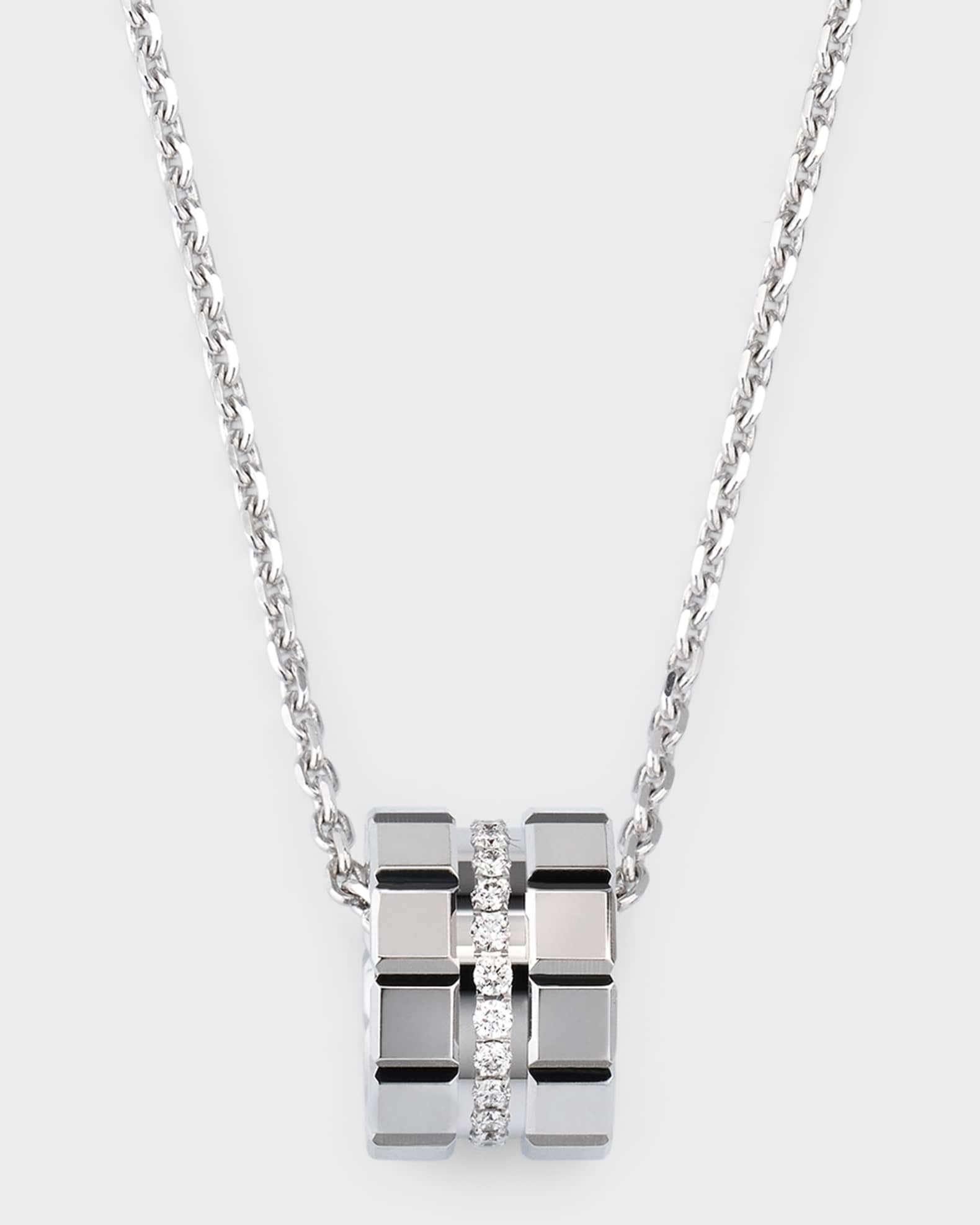 Chopard Ice Cube 18K White Gold Diamond Pendant Necklace | Neiman Marcus