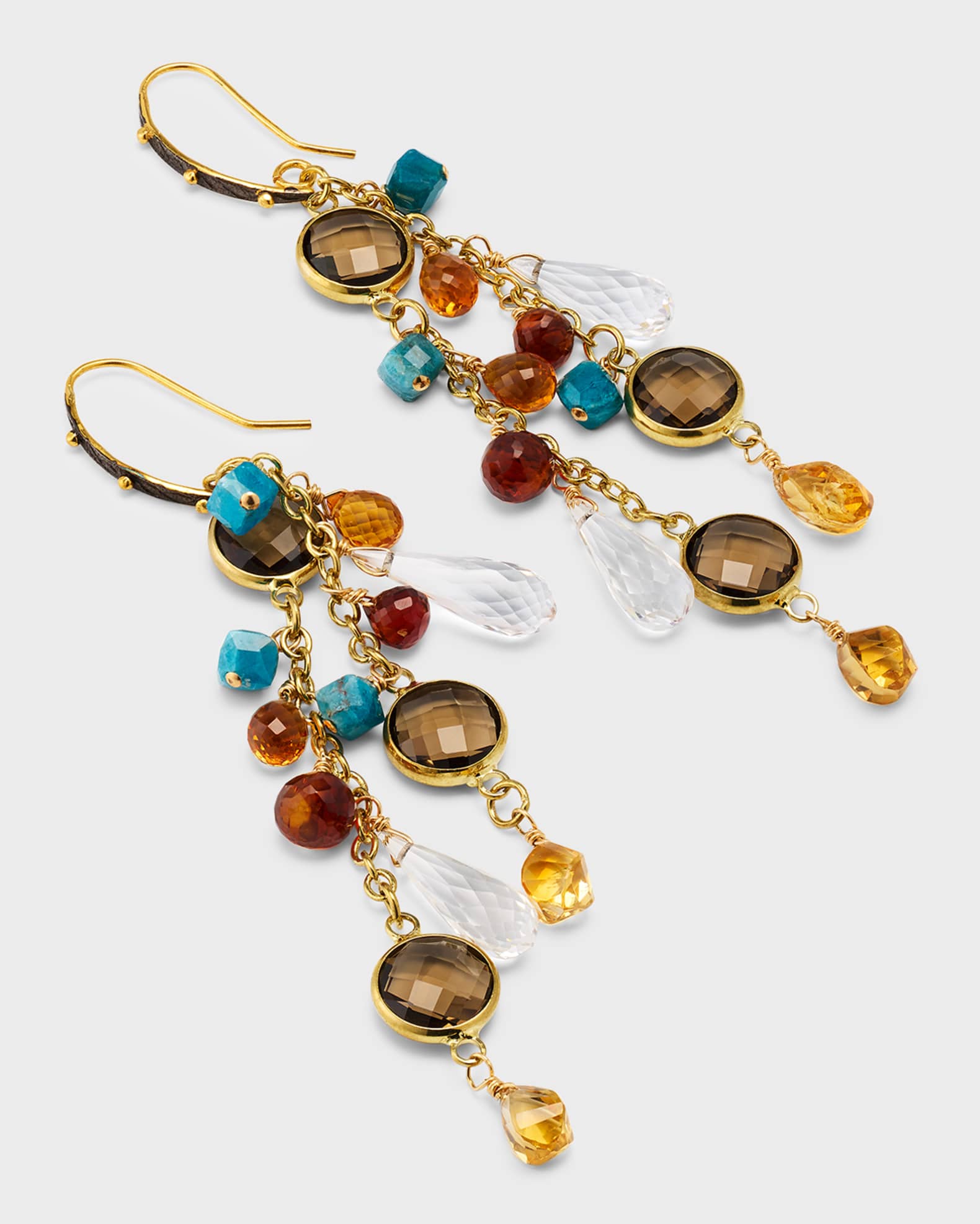 Devon Leigh Multi-Gemstone Cascading Earrings | Neiman Marcus