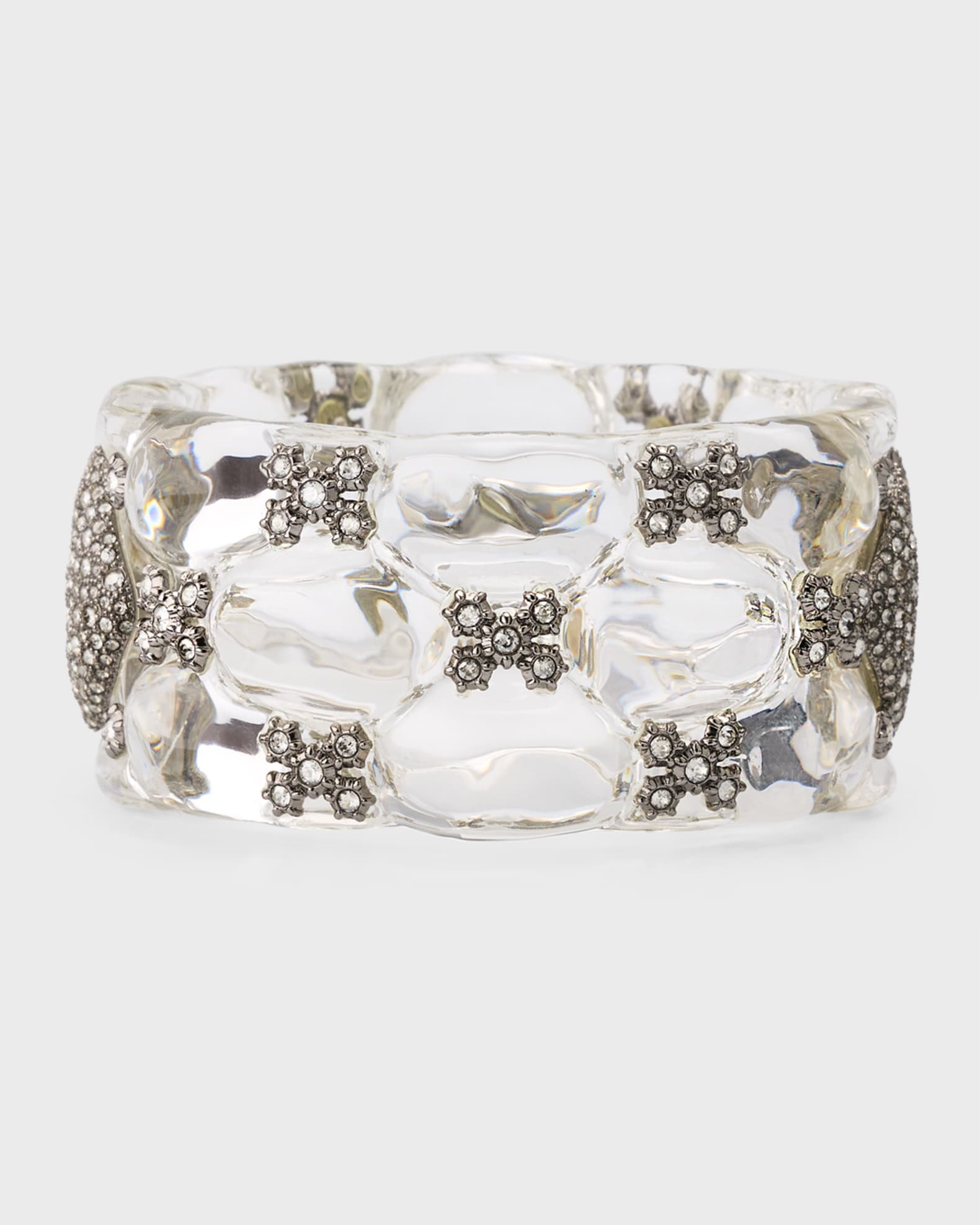 Alexis Bittar Punk Royale Quilted Lucite Crystal Bracelet | Neiman Marcus