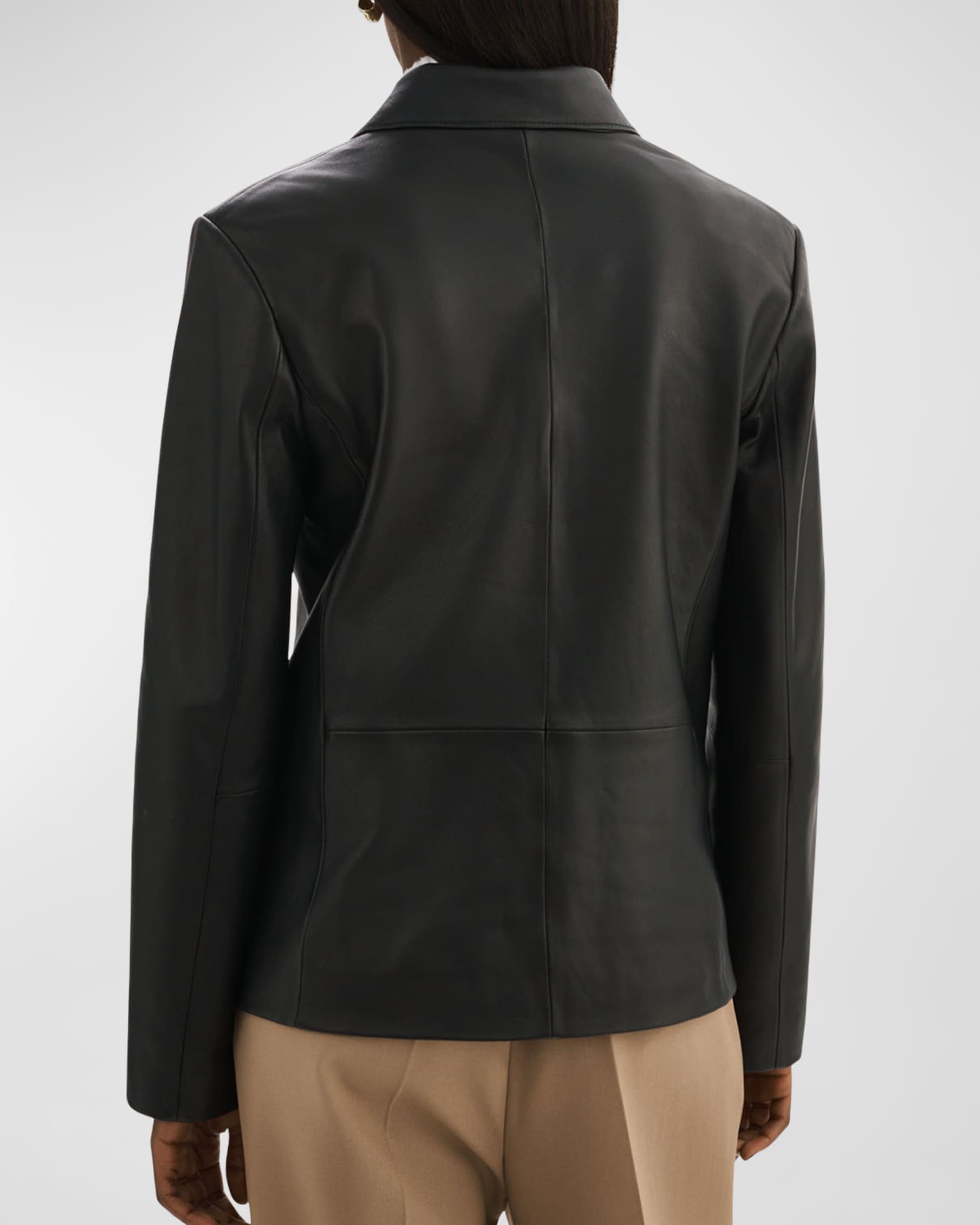 LaMarque Elza Notched-Collar Leather Jacket | Neiman Marcus