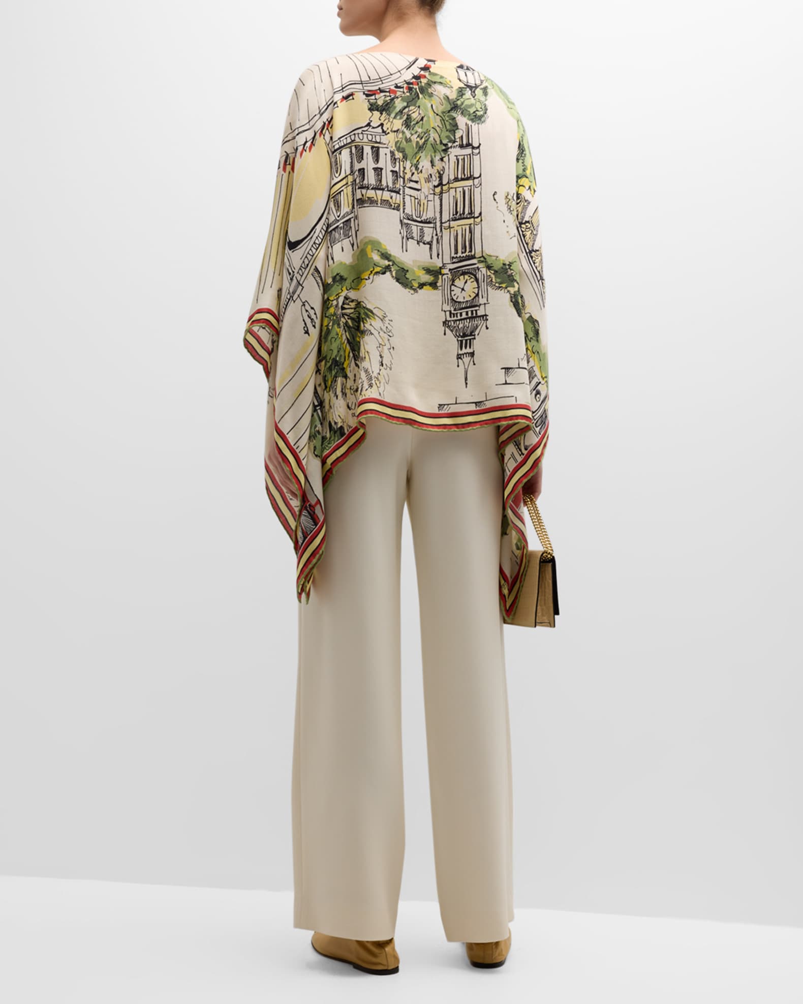 Rani Arabella London Cashmere & Silk Poncho | Neiman Marcus
