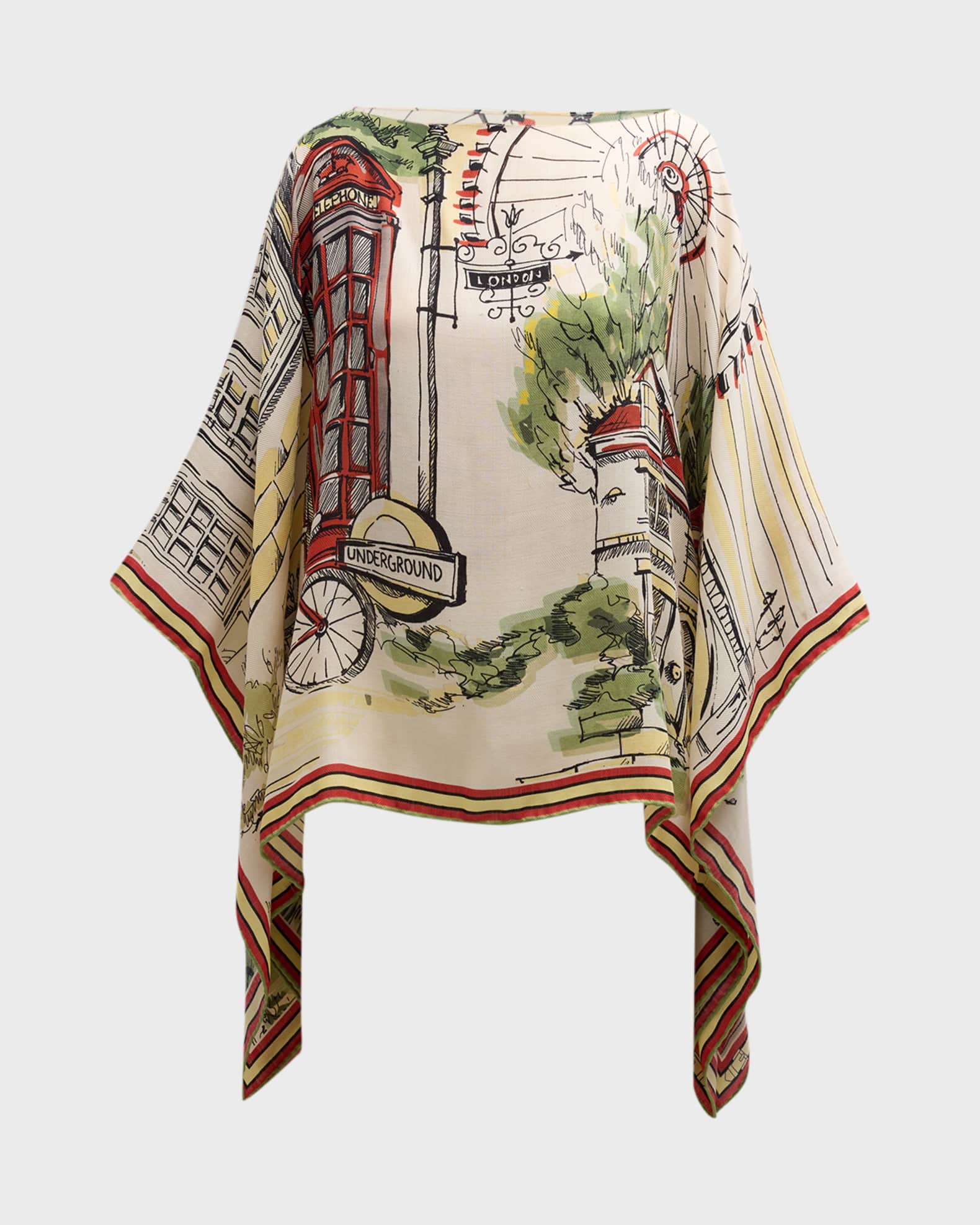 Rani Arabella London Cashmere & Silk Poncho | Neiman Marcus