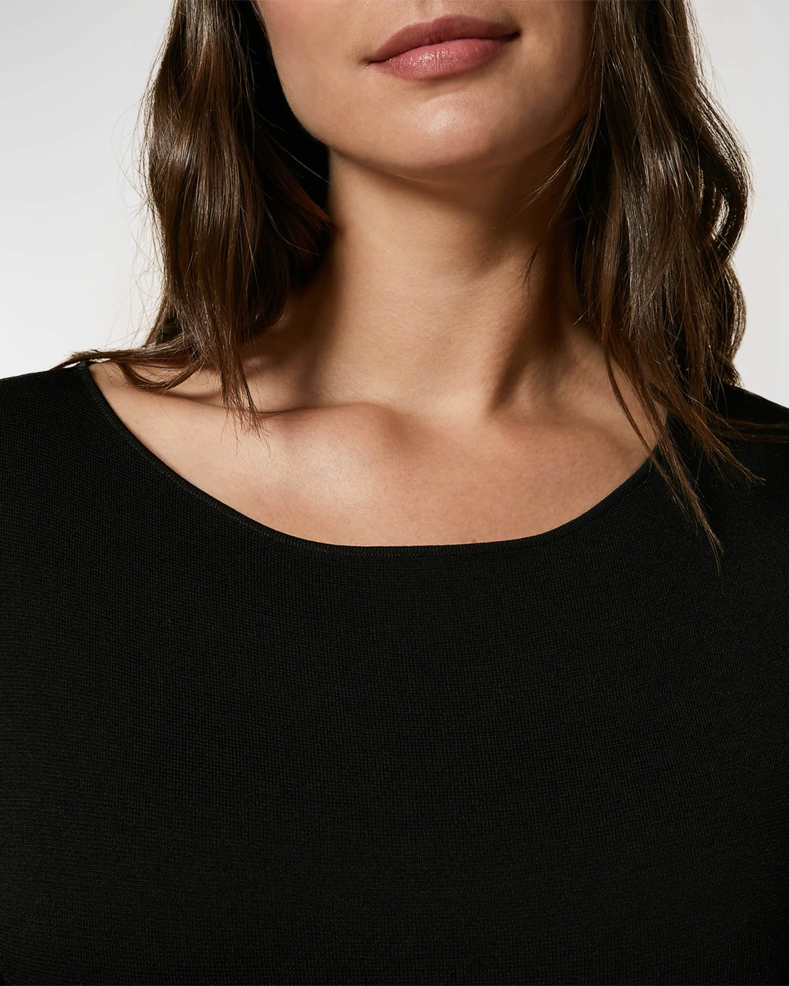 Marina Rinaldi Gabrielle Long-Sleeve A-Line Knit Midi Dress | Neiman Marcus