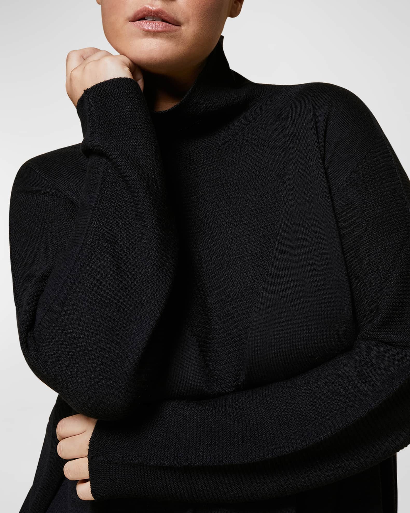 Marina Rinaldi Plus Size Agata Ribbed Turtleneck Sweater | Neiman Marcus