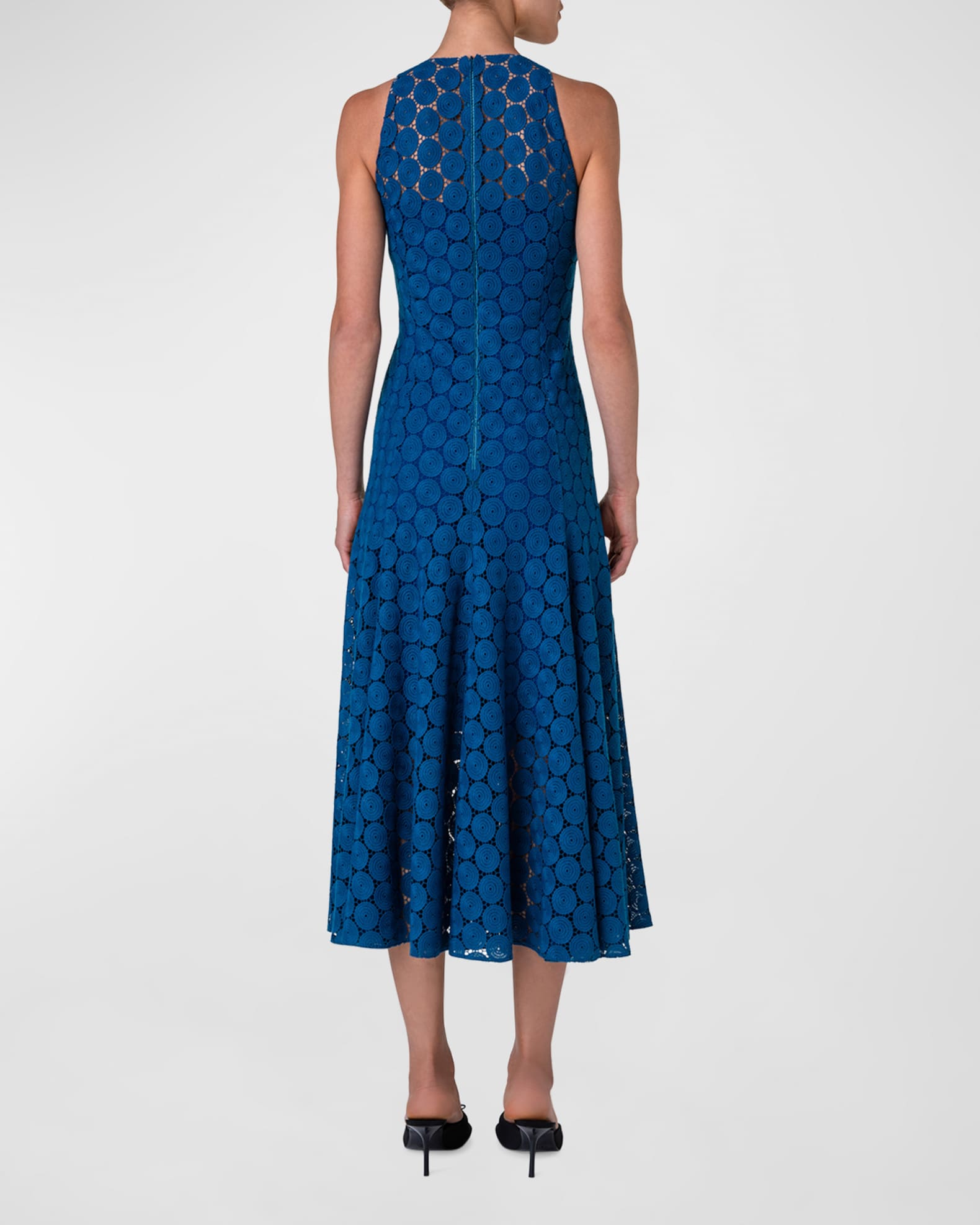 Akris punto Dotted Guipure Lace Midi Dress | Neiman Marcus