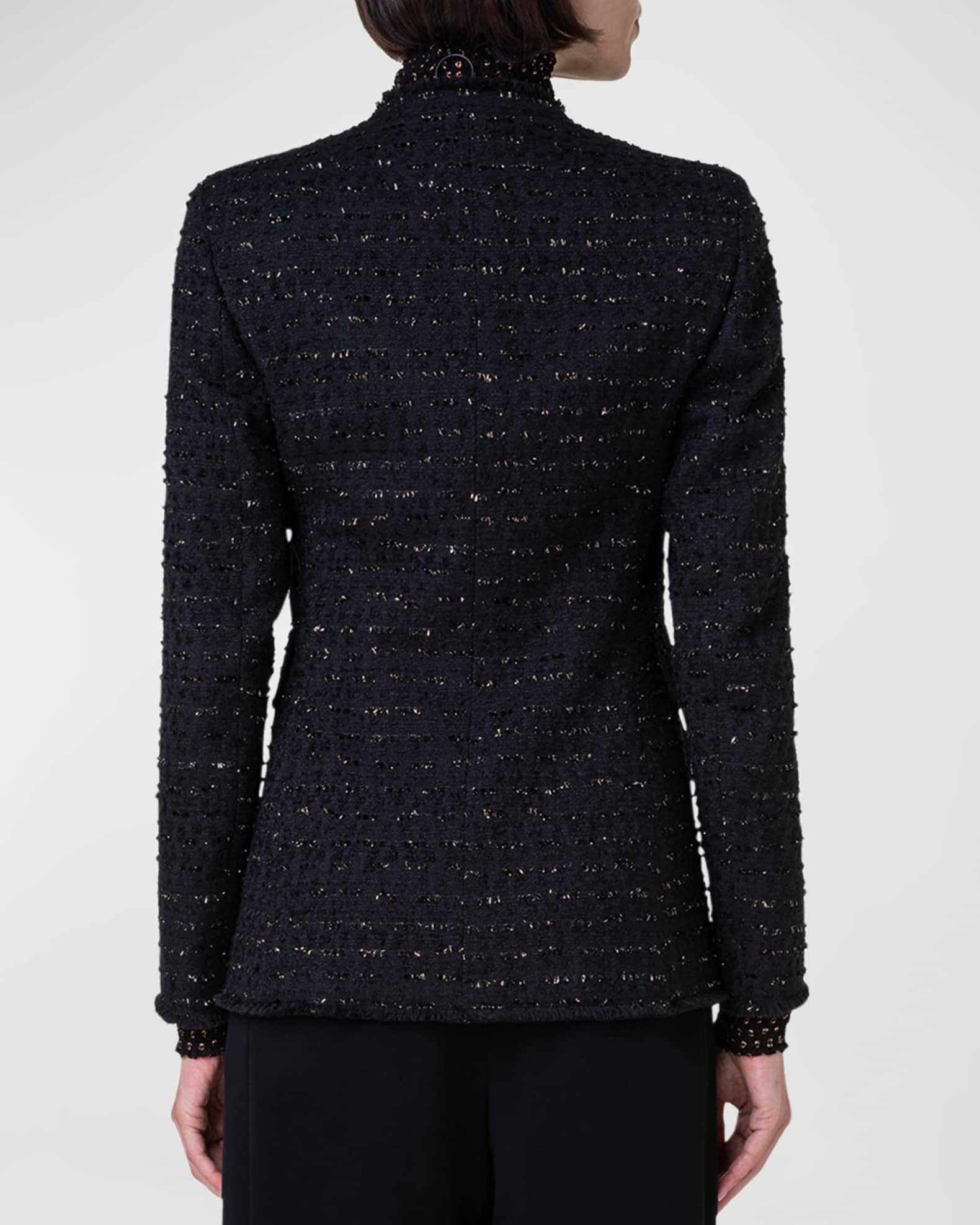 Akris punto Denim Tweed Tailored Jacket | Neiman Marcus
