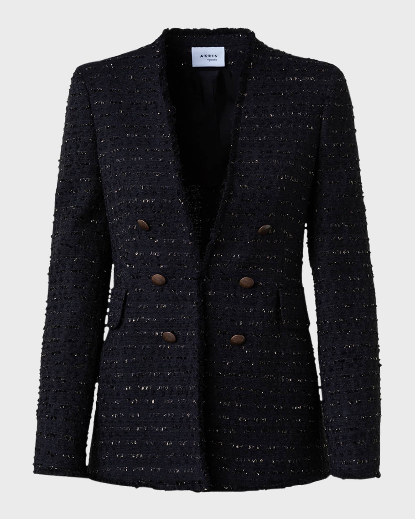 Akris punto Denim Tweed Tailored Jacket | Neiman Marcus