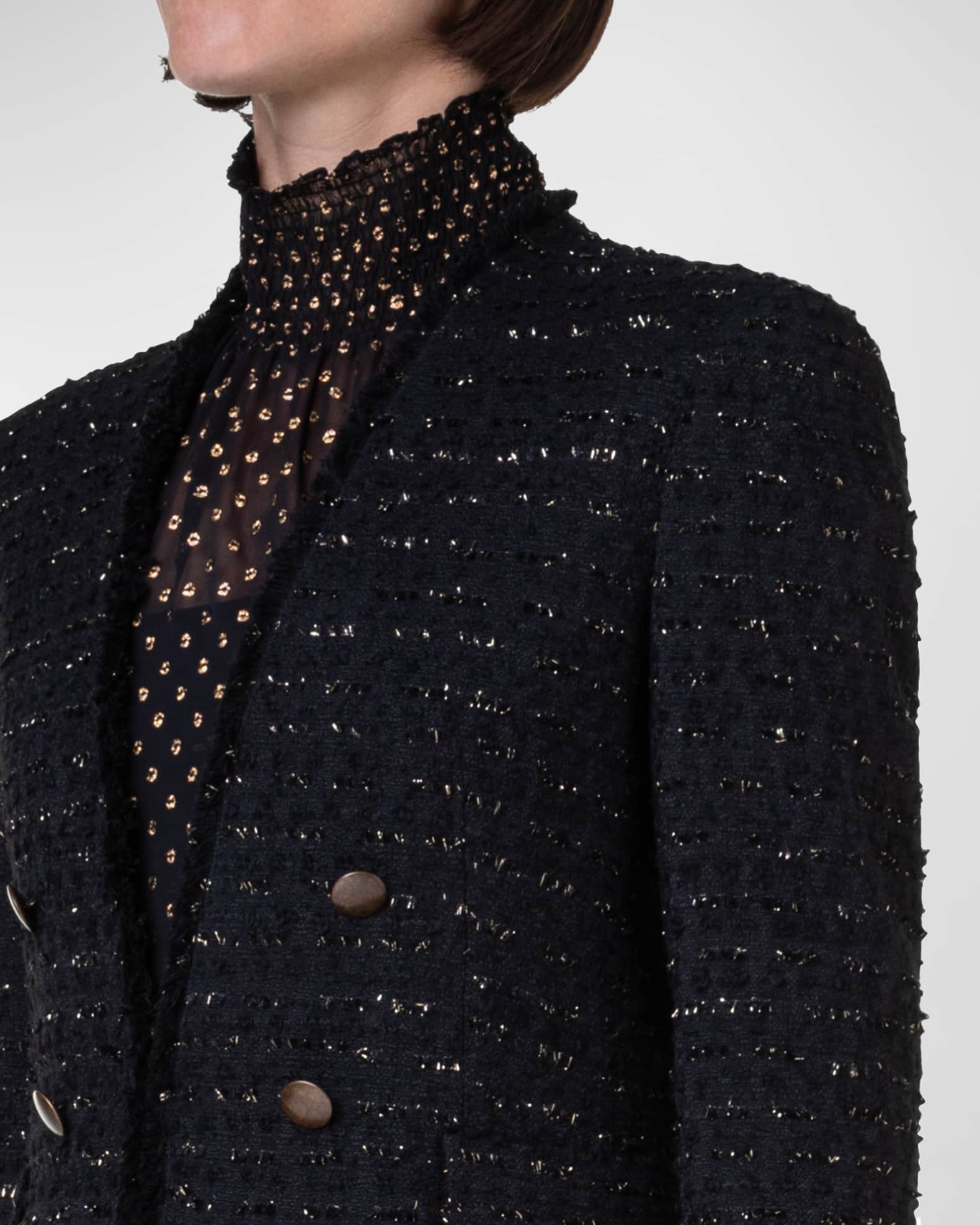 Akris punto Denim Tweed Tailored Jacket | Neiman Marcus