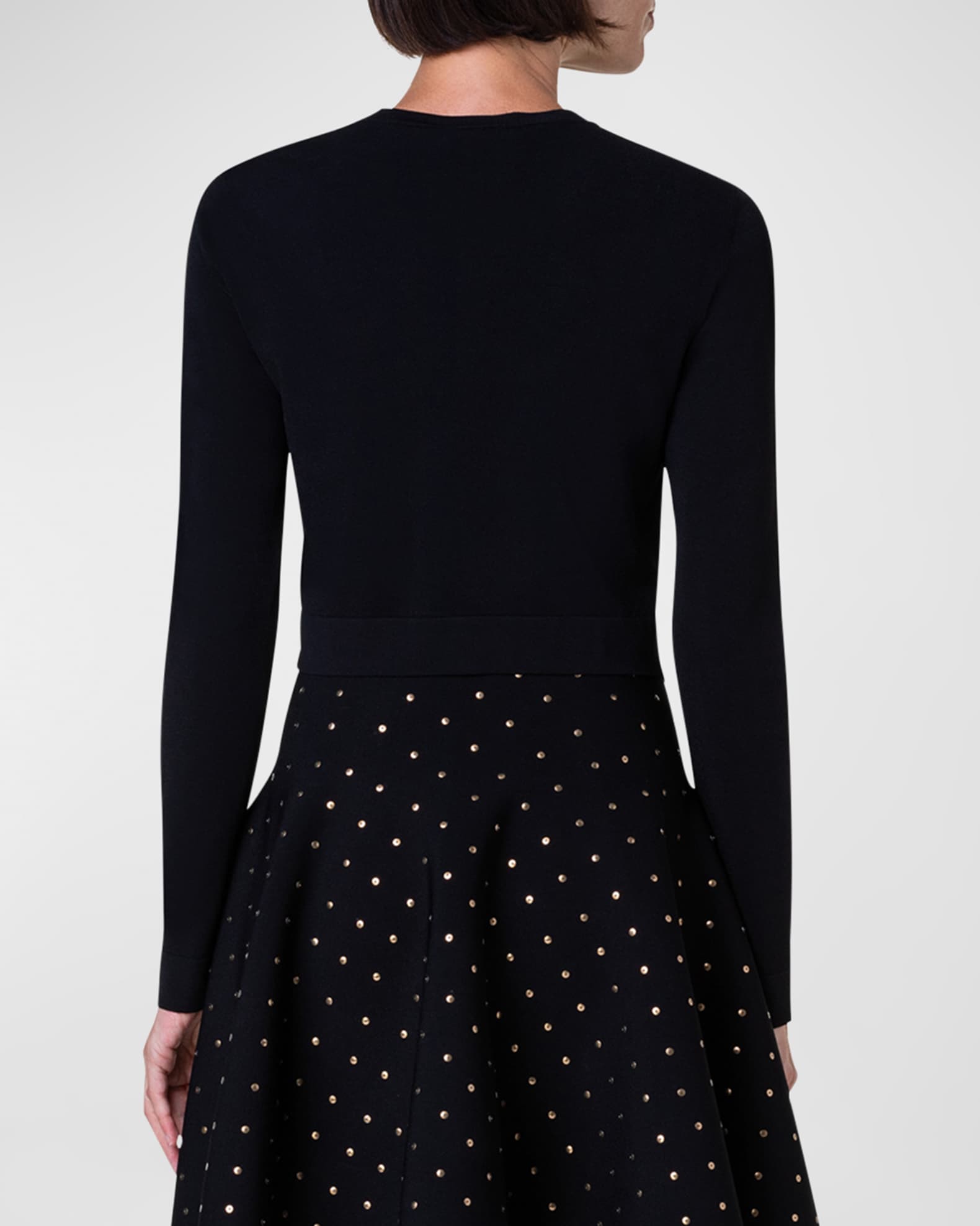 Akris punto Stud Button Knit Cardigan | Neiman Marcus