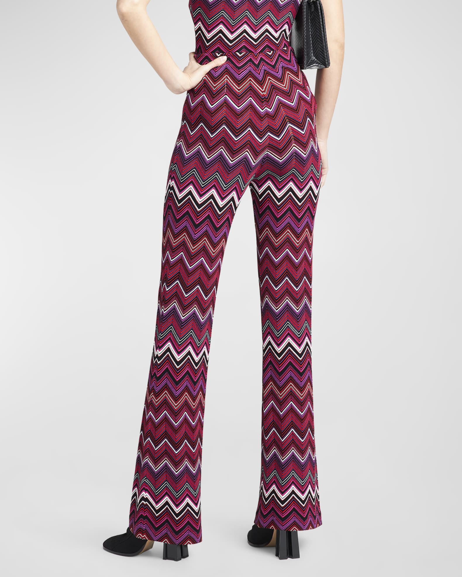 Missoni Chevron Knit Flare Pull-On Trousers | Neiman Marcus