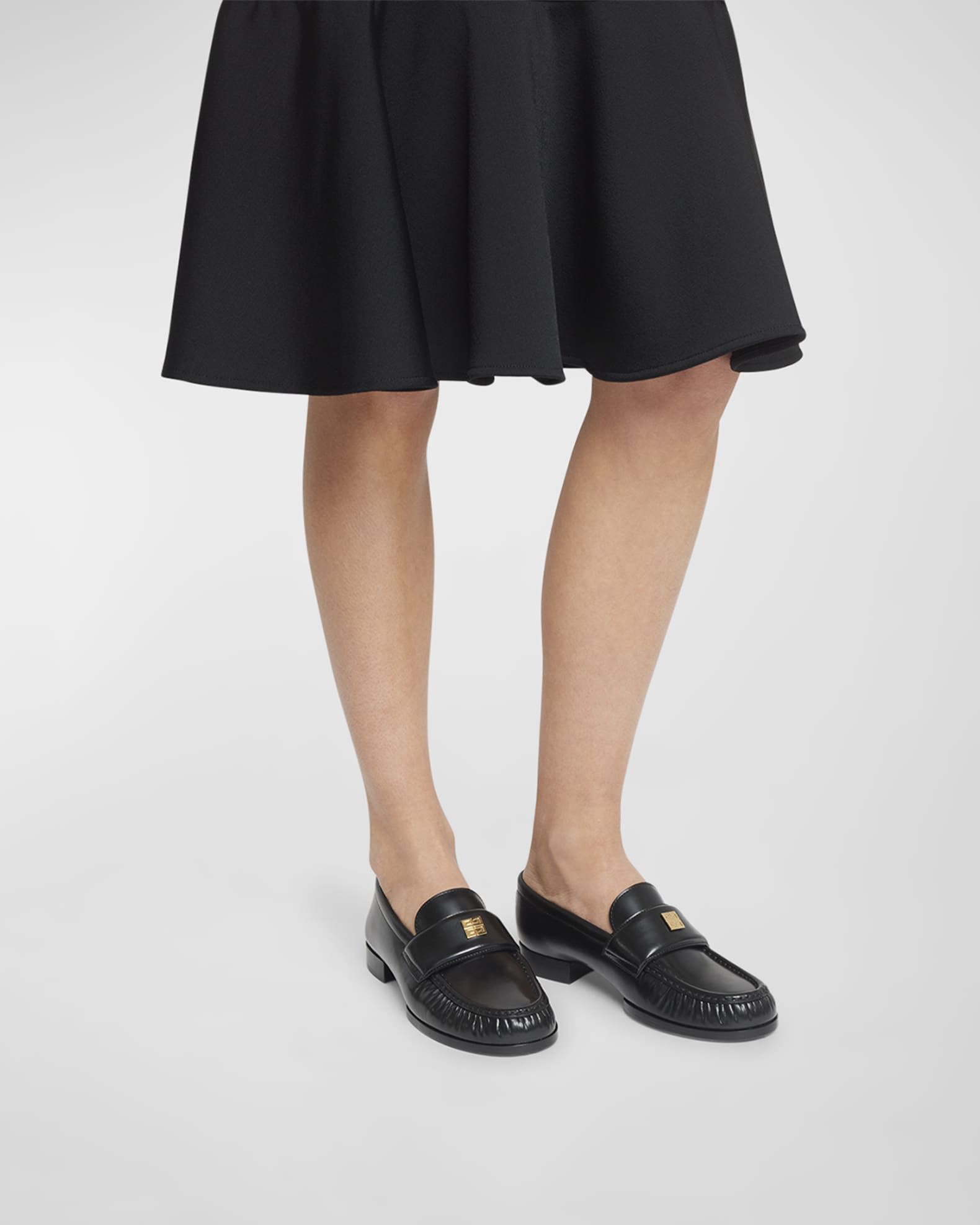 Givenchy Lambskin Leather Logo Loafers | Neiman Marcus