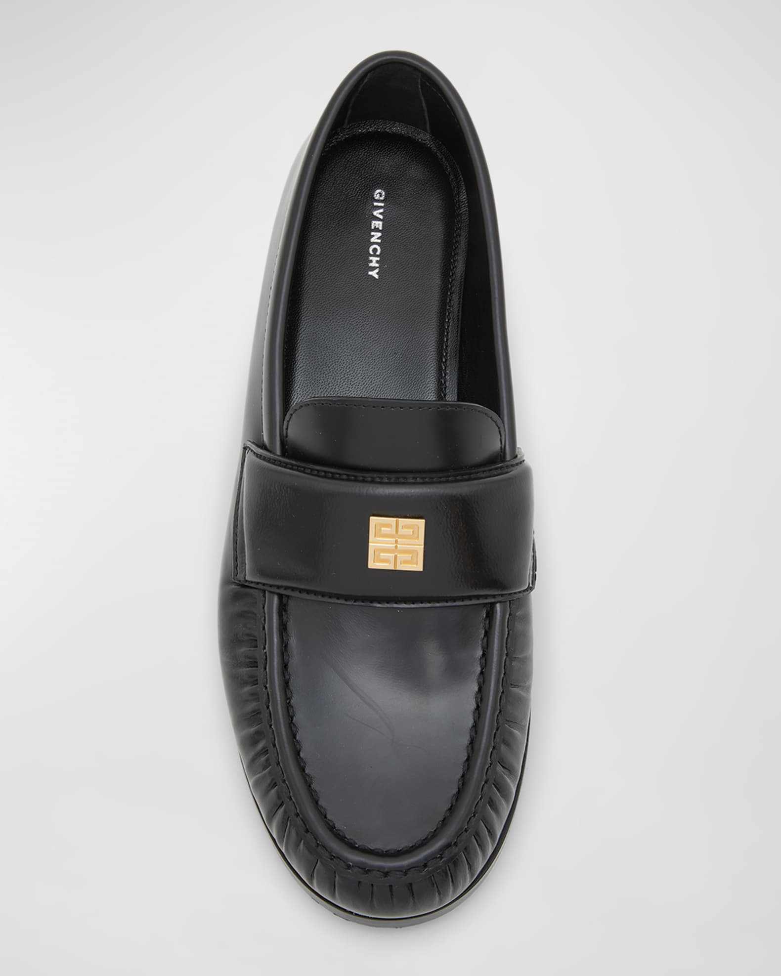 Givenchy Lambskin Leather Logo Loafers | Neiman Marcus