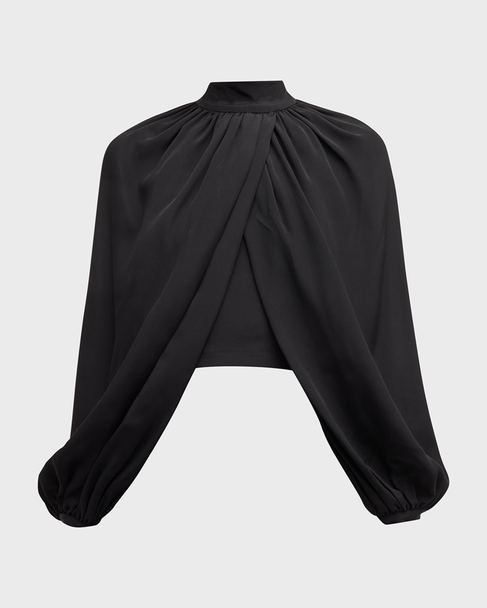 Co Crossover Draped Long-Sleeve Blouse | Neiman Marcus