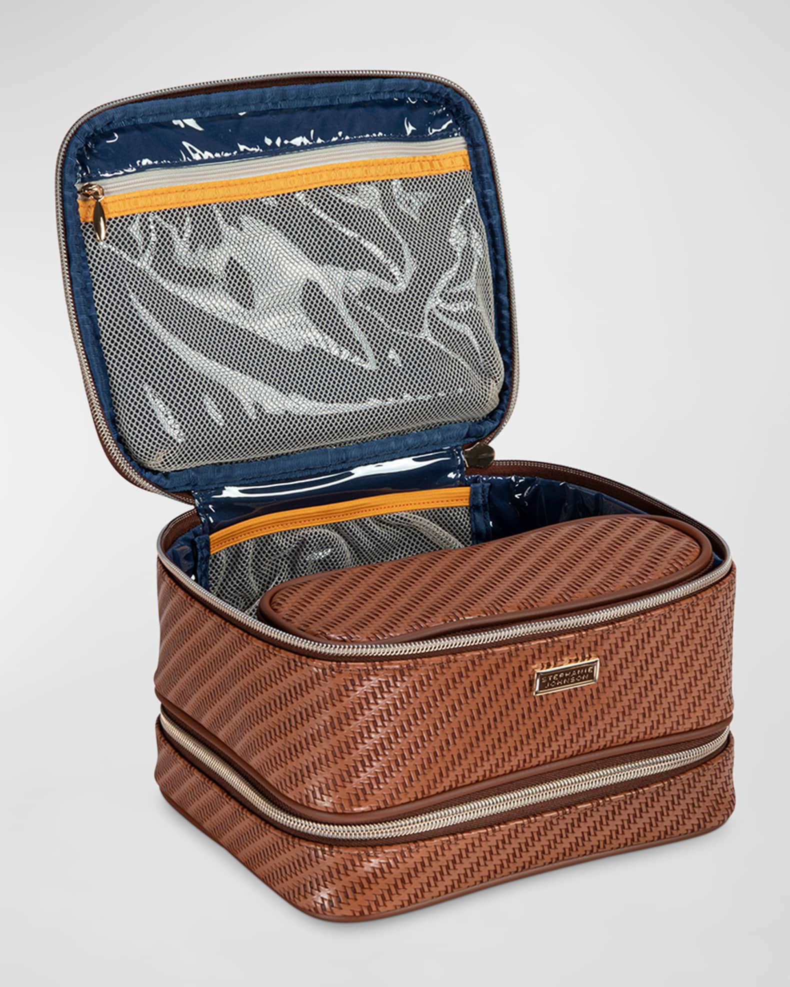 Stephanie Johnson Rosewood Cognac Jenny Train Case | Neiman Marcus