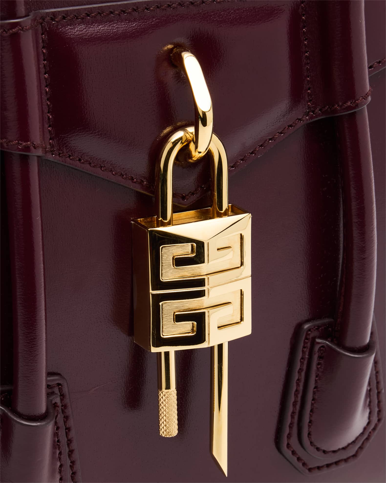 Givenchy Antigona Lock Mini Top Handle Bag in Box Leather | Neiman Marcus