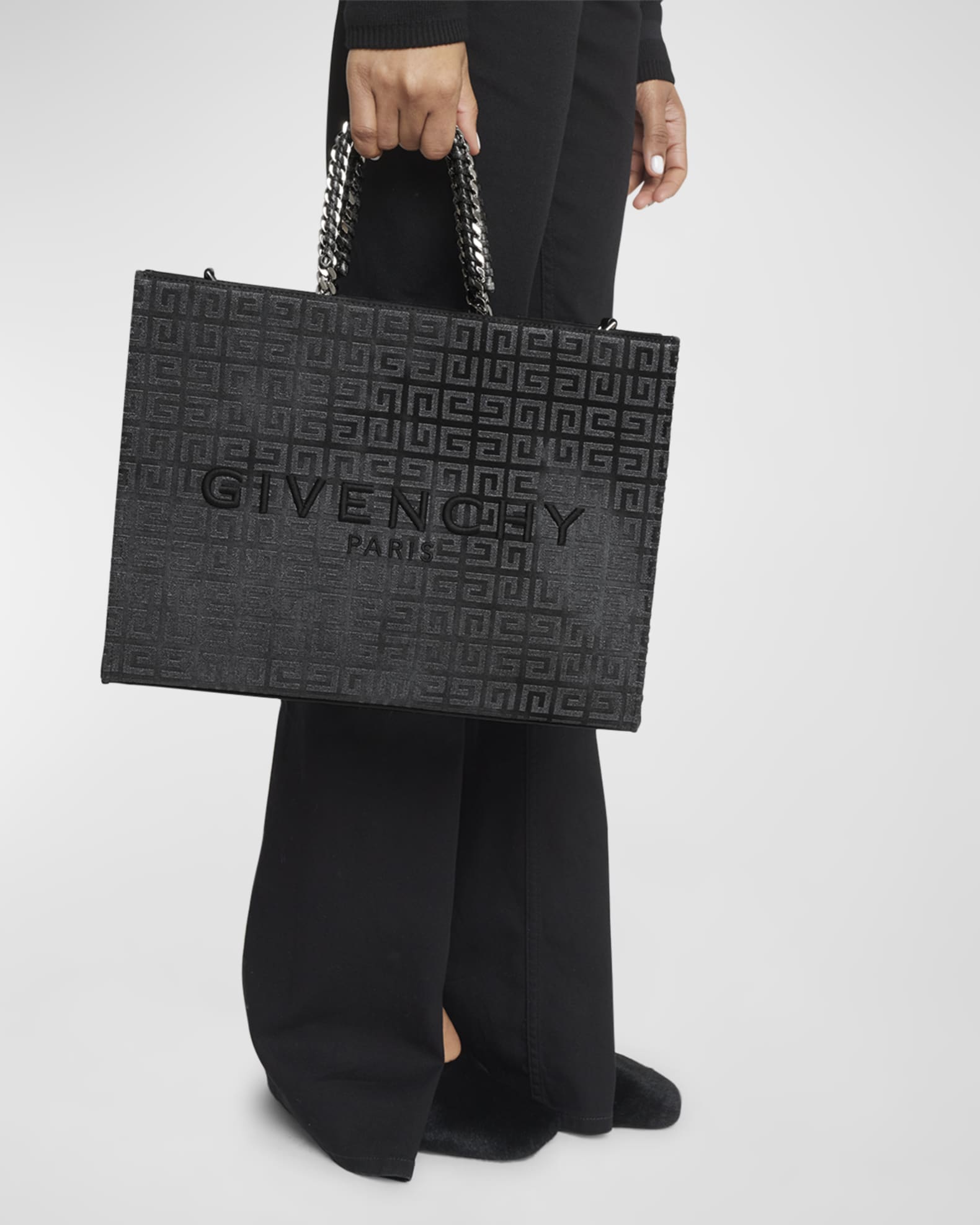 Givenchy G-Tote Medium Shopping Bag in 4G Logo Canvas with Chain ...