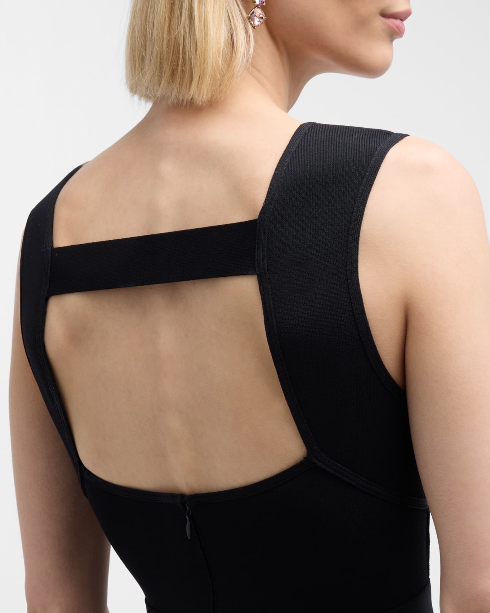 St. John Cutout Milano Knit Midi Dress | Neiman Marcus