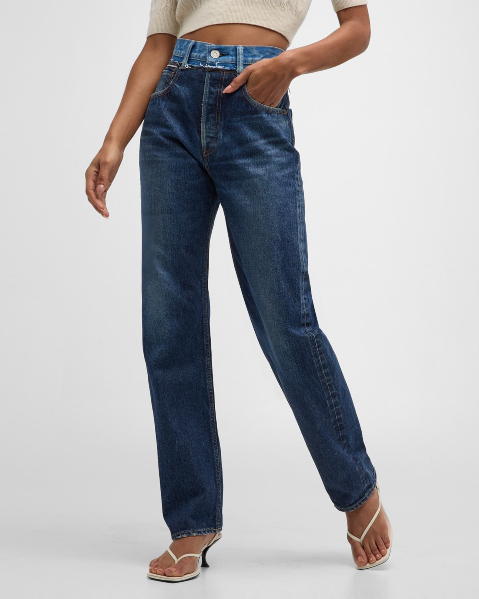 MOUSSY VINTAGE MV Boulder Wide Straight Jeans | Neiman Marcus