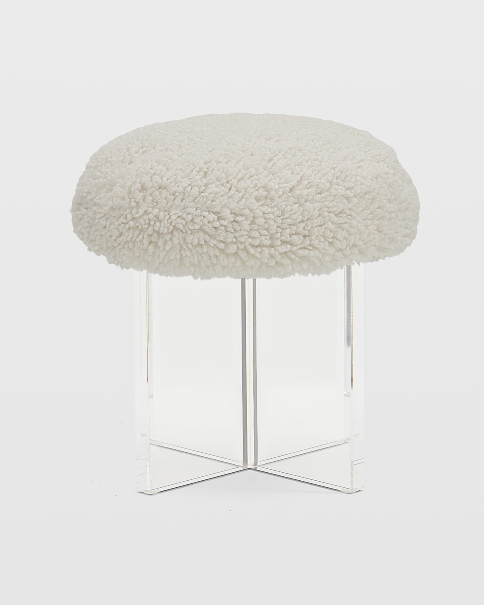 Interlude Home Jules Sherpa Stool | Neiman Marcus