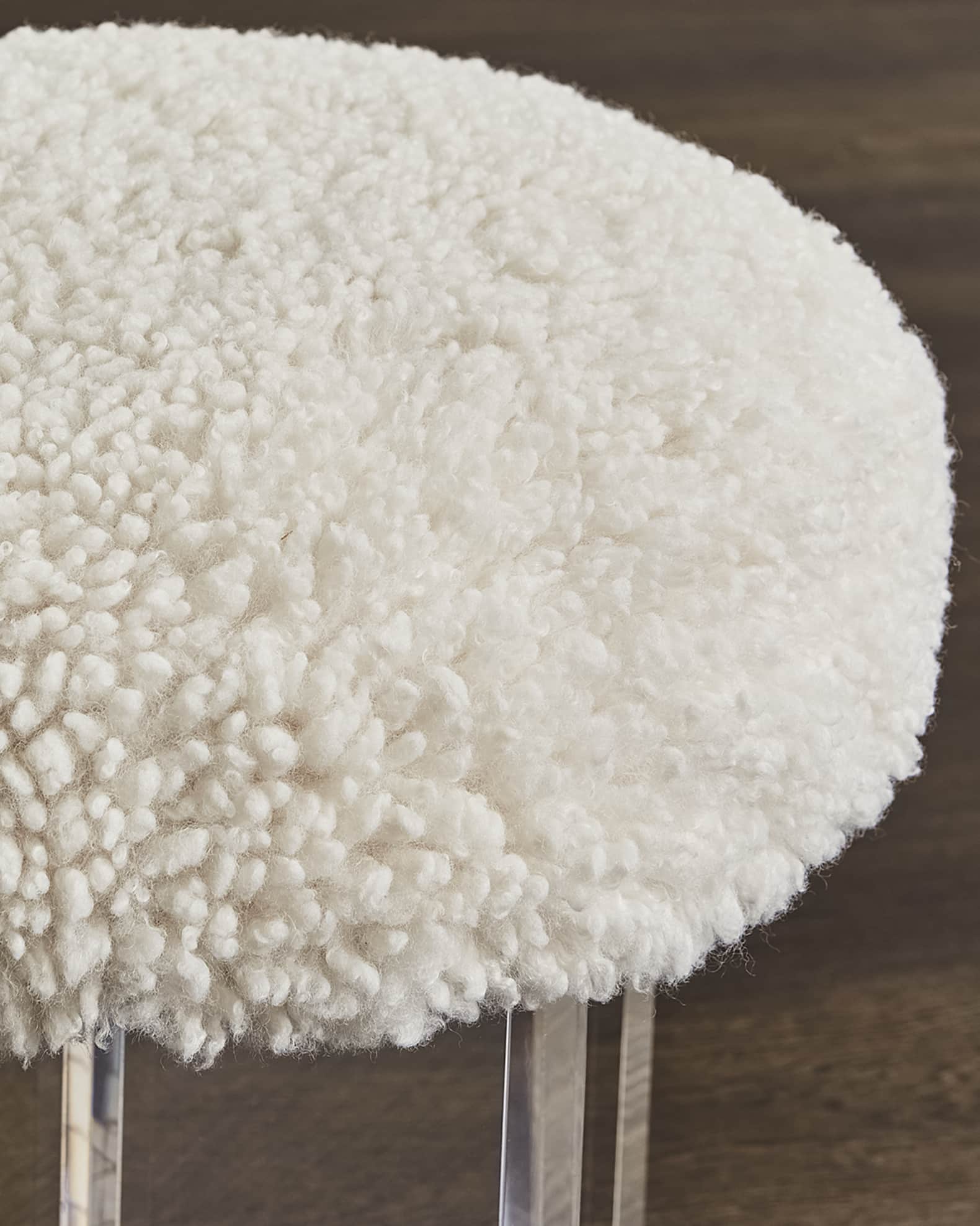 Interlude Home Jules Sherpa Stool | Neiman Marcus