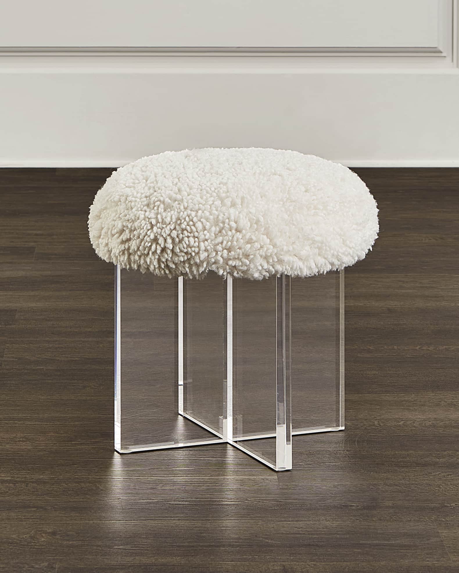 Interlude Home Jules Sherpa Stool | Neiman Marcus