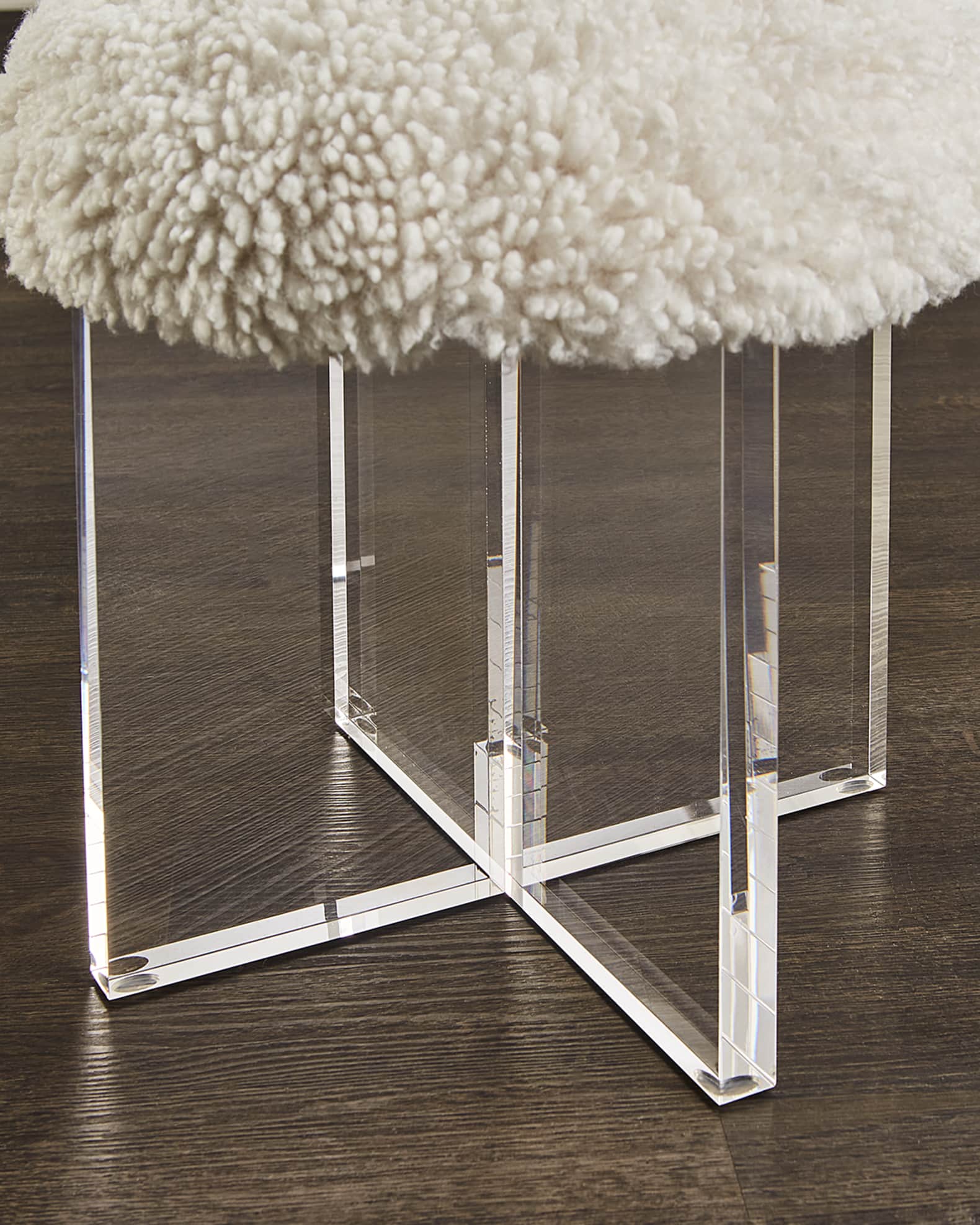 Interlude Home Jules Sherpa Stool | Neiman Marcus