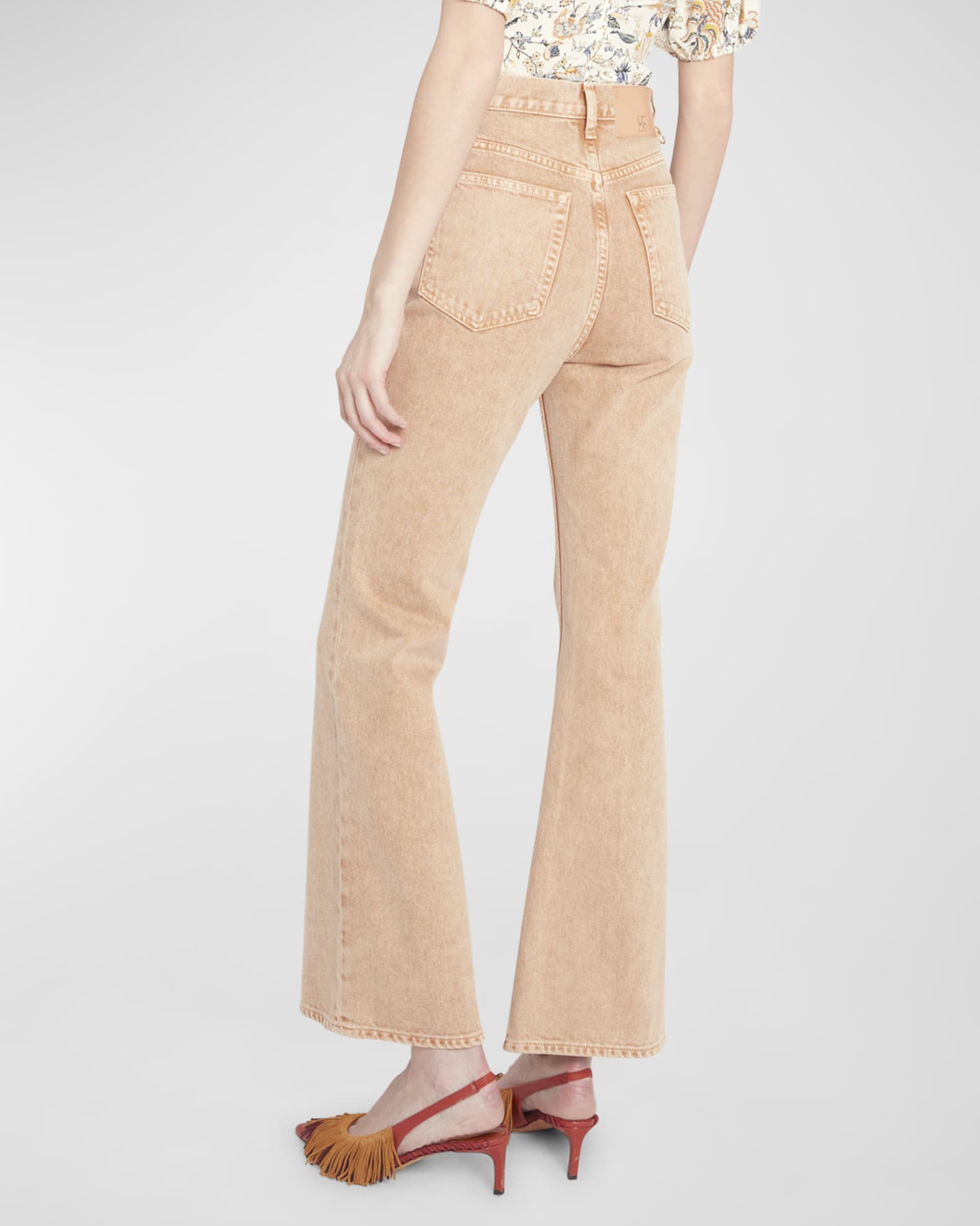 Ulla Johnson The Lou Garment-Dyed Flare Denim Jeans | Neiman Marcus
