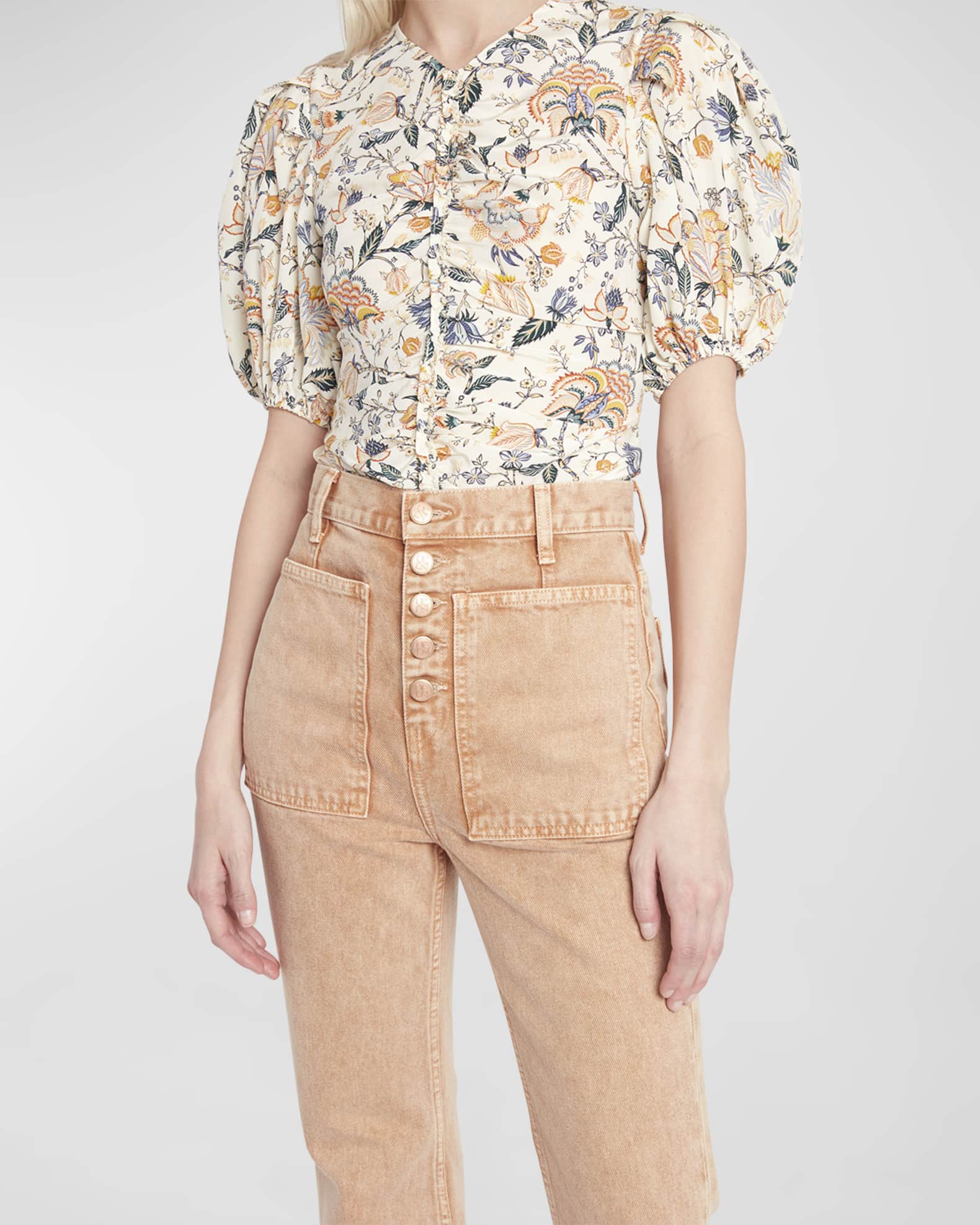 Ulla Johnson The Lou Garment-Dyed Flare Denim Jeans | Neiman Marcus