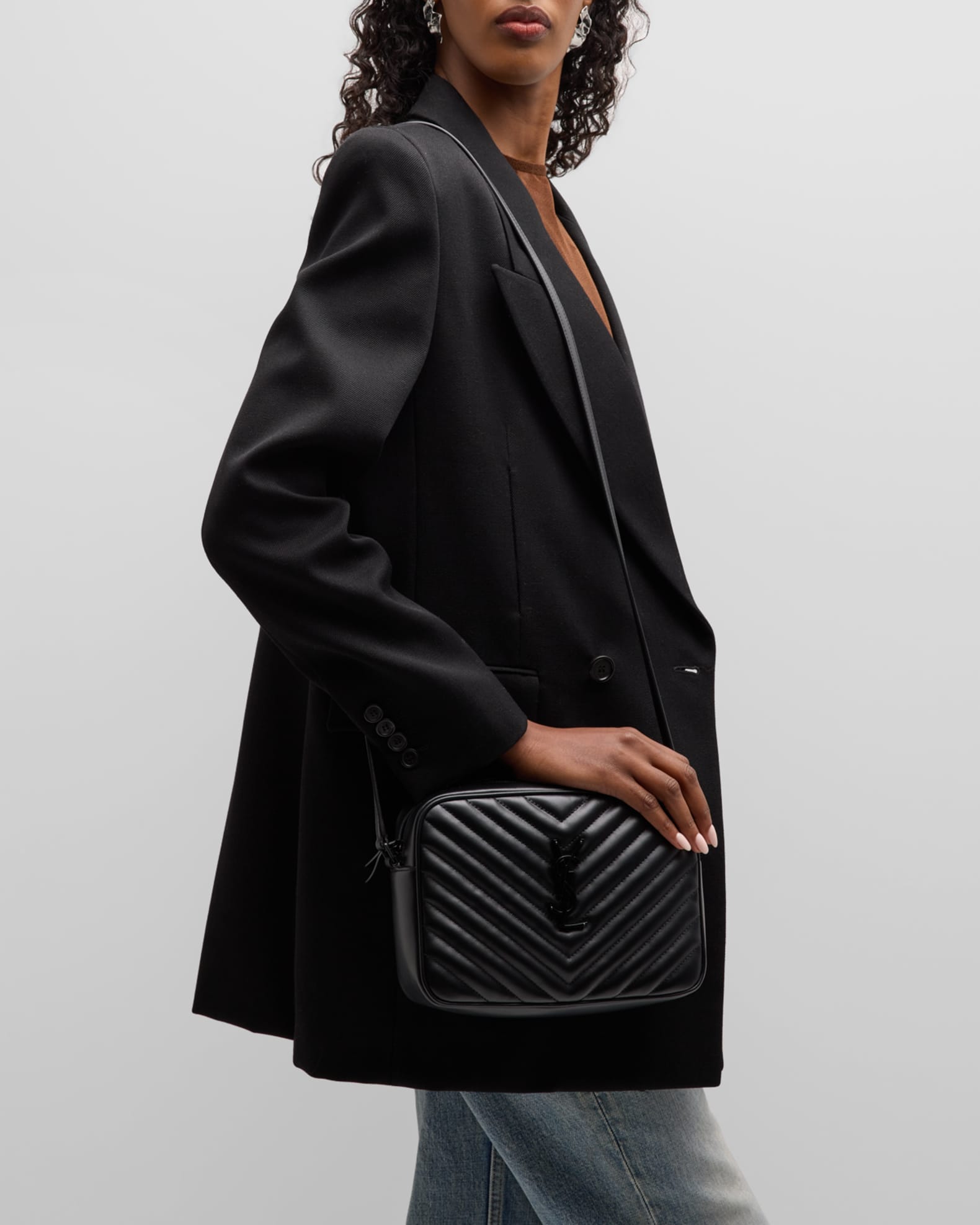 Saint Laurent Lou Medium YSL Camera Bag with Pocket in Quilted Leather ...