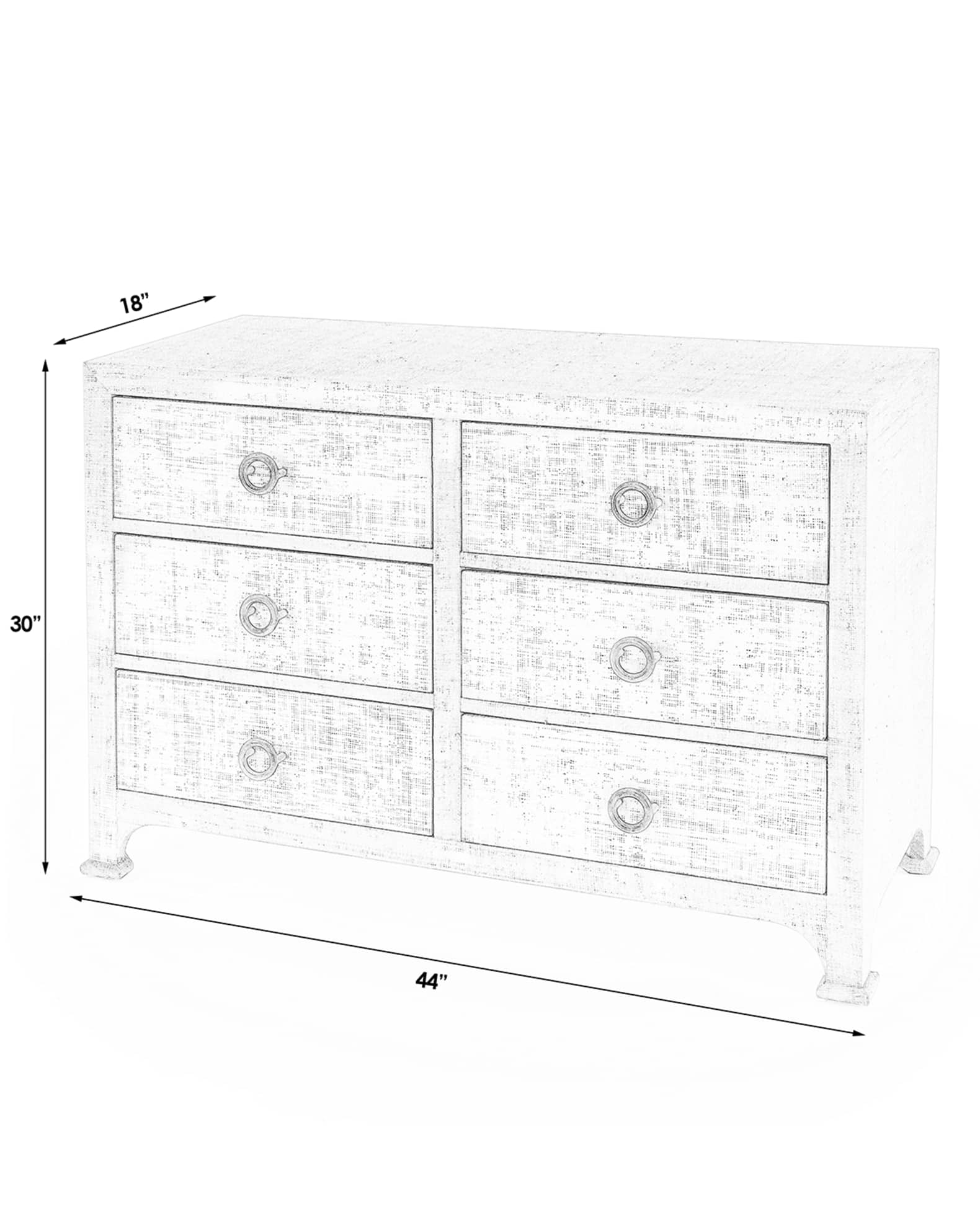 Butler Specialty Co Camila Raffia Six-Drawer Dresser | Neiman Marcus