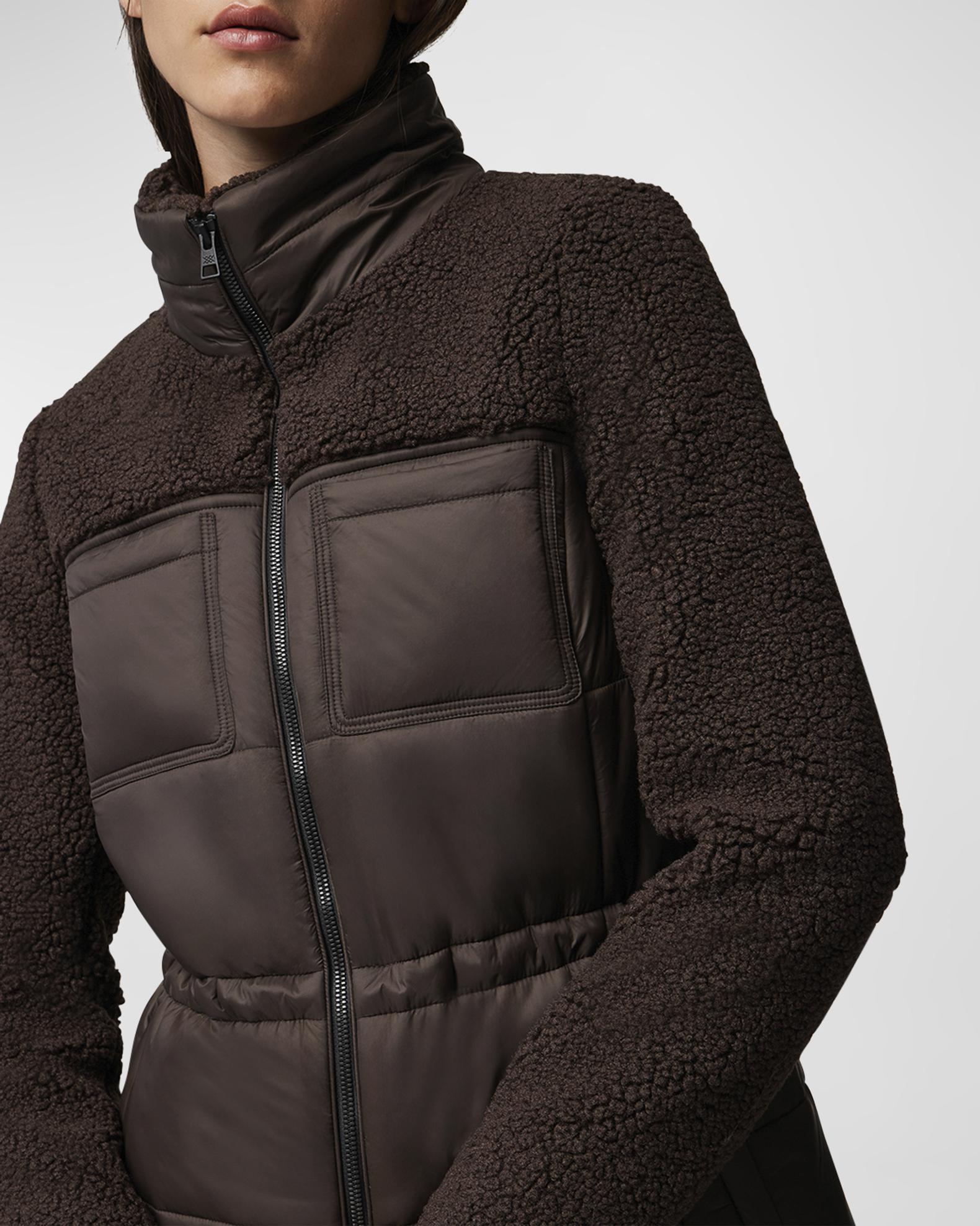 Soia & Kyo Izzie Puffer Jacket with Faux Sherpa Detail | Neiman Marcus
